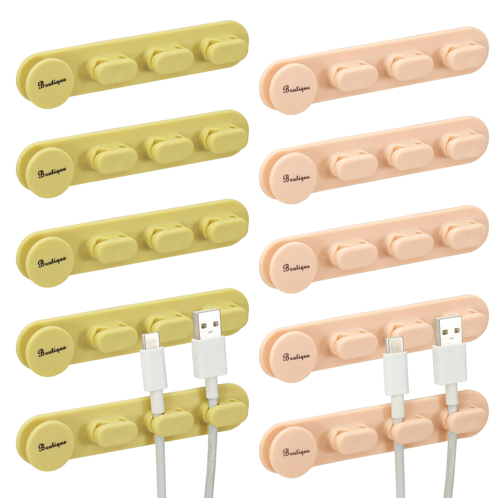 LELE LIFE 10 Pack Cable Clips Cord Holder, Cable Management Self Adhesive Cord Organizer for ...