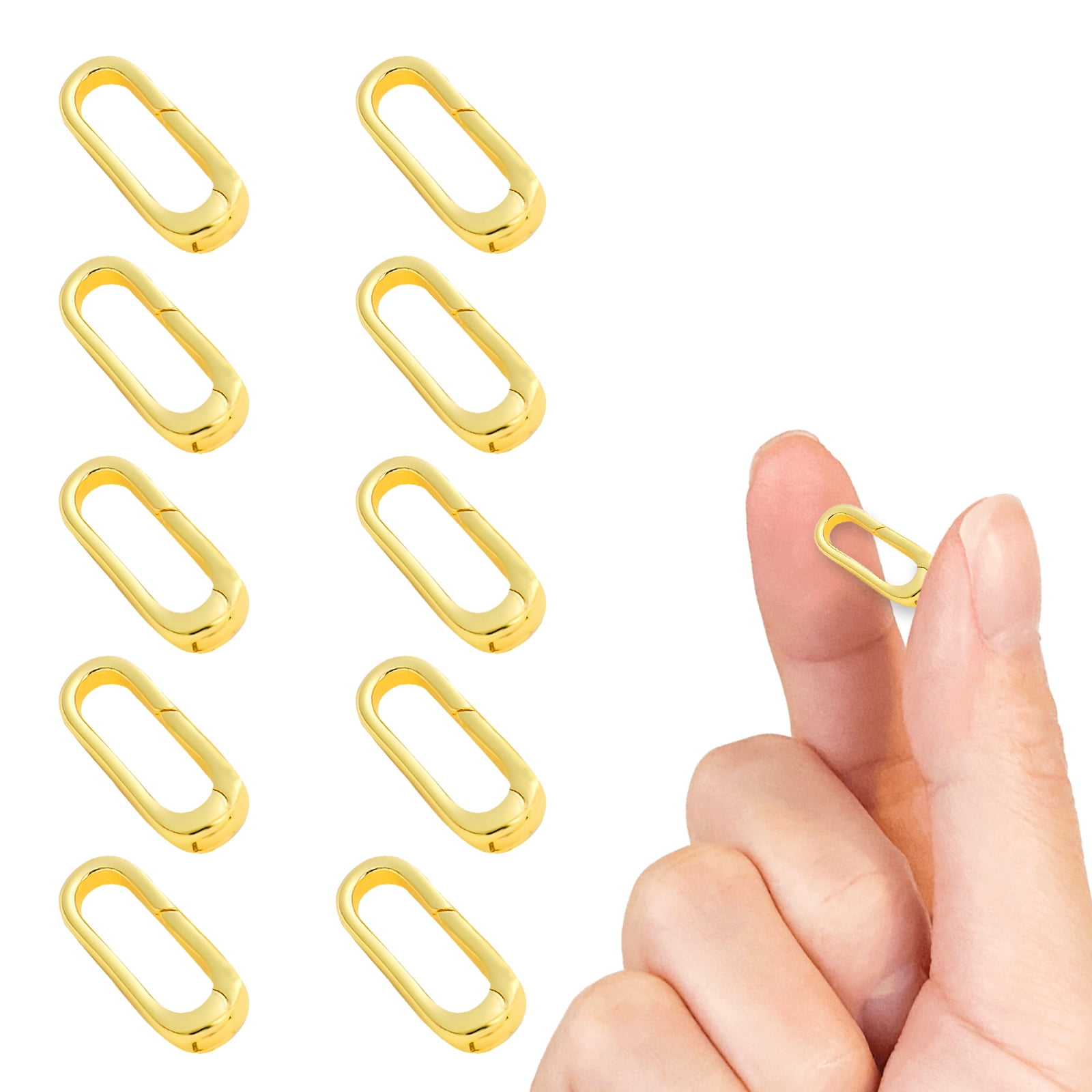 LELE LIFE 10 Pcs 18K Gold Plated Carabiner Necklace Clasps and Closures ...