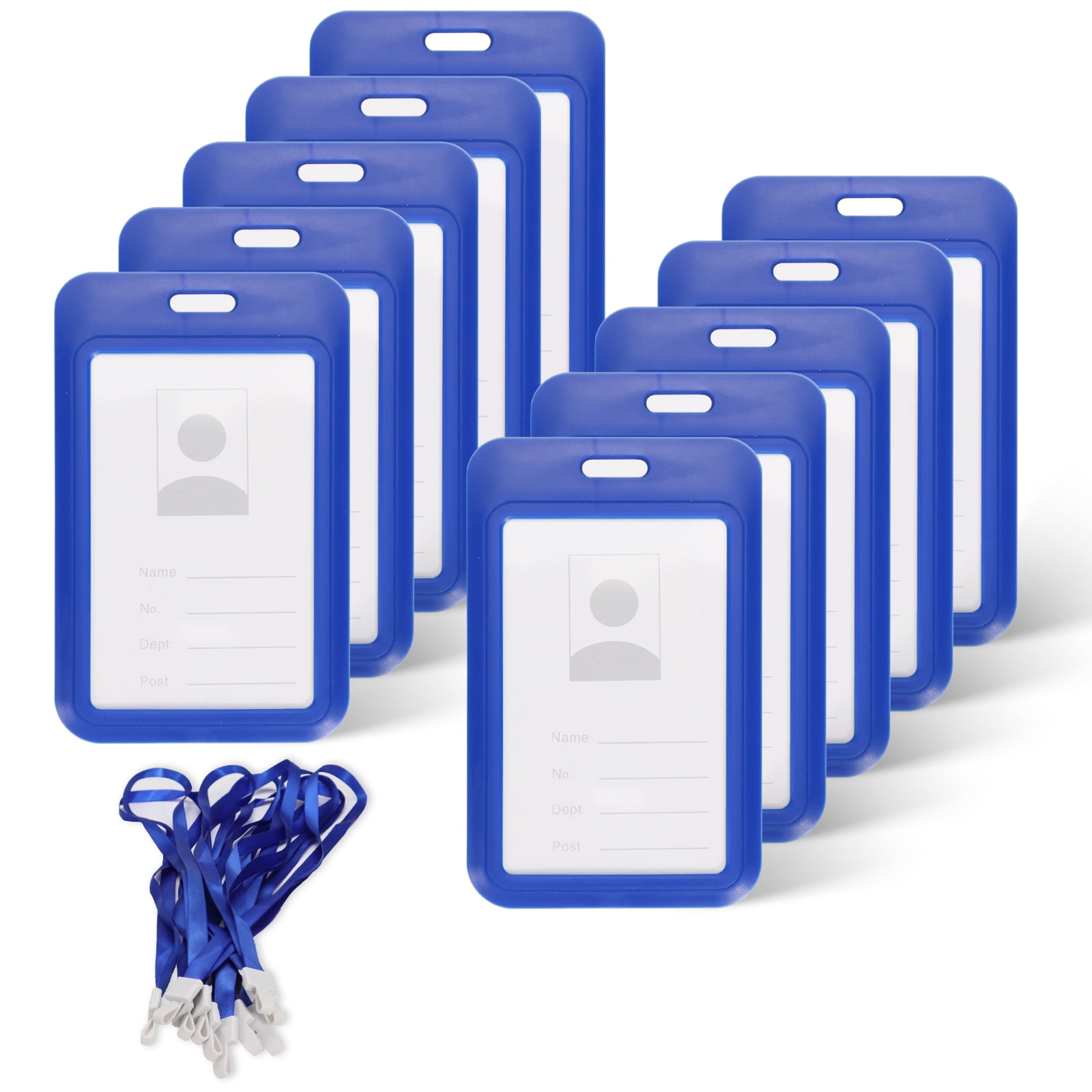 LELE LIFE 10Pcs Sliding ID Badge Holder with Lanyard, Hard Case ...