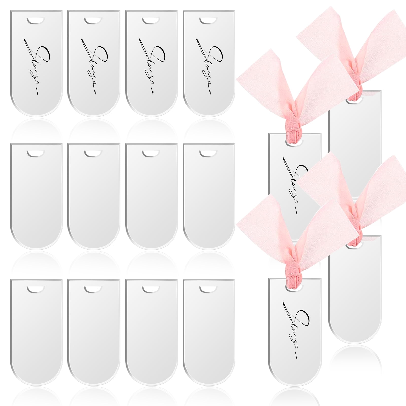 LELE LIFE 16Pcs Acrylic Place Cards, DIY Wedding Signs Name Place Cards ...