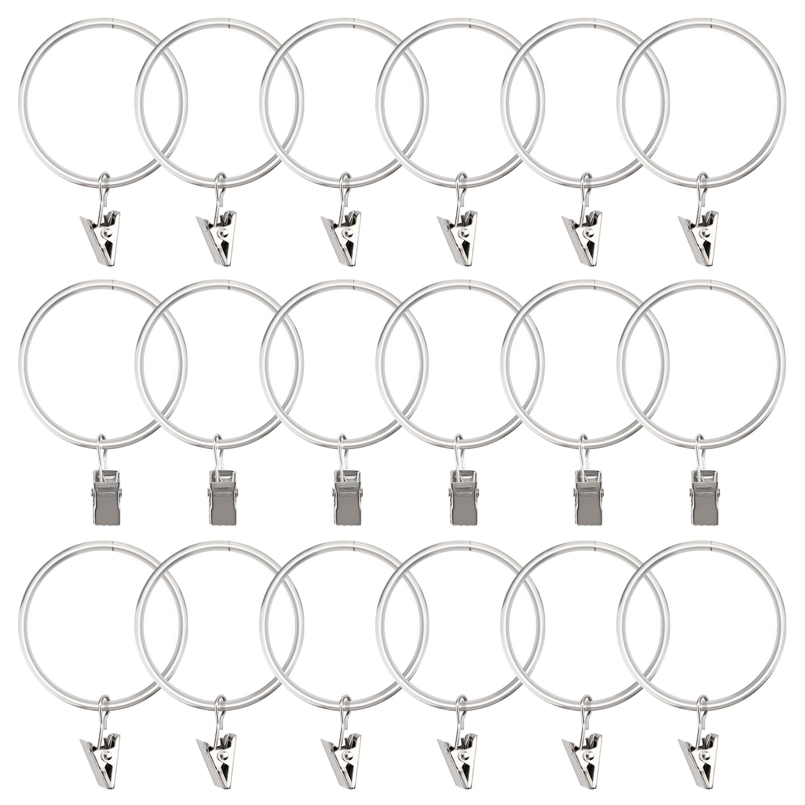 LELE LIFE 18 Pack Curtain Rings with Clips, 2