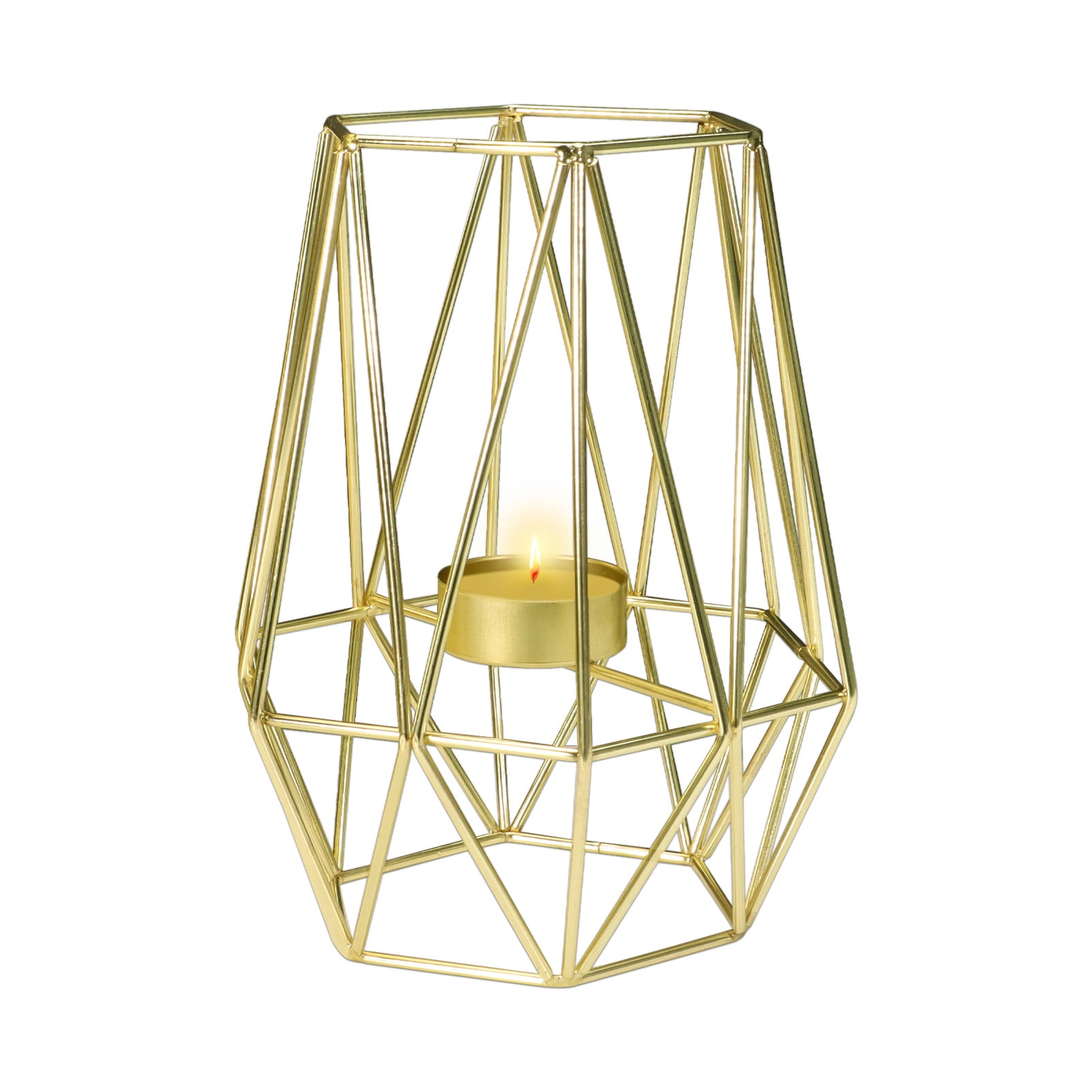 LELE LIFE 1Pc Gold Geometric Tealight Votive Candle Holder, Metal ...