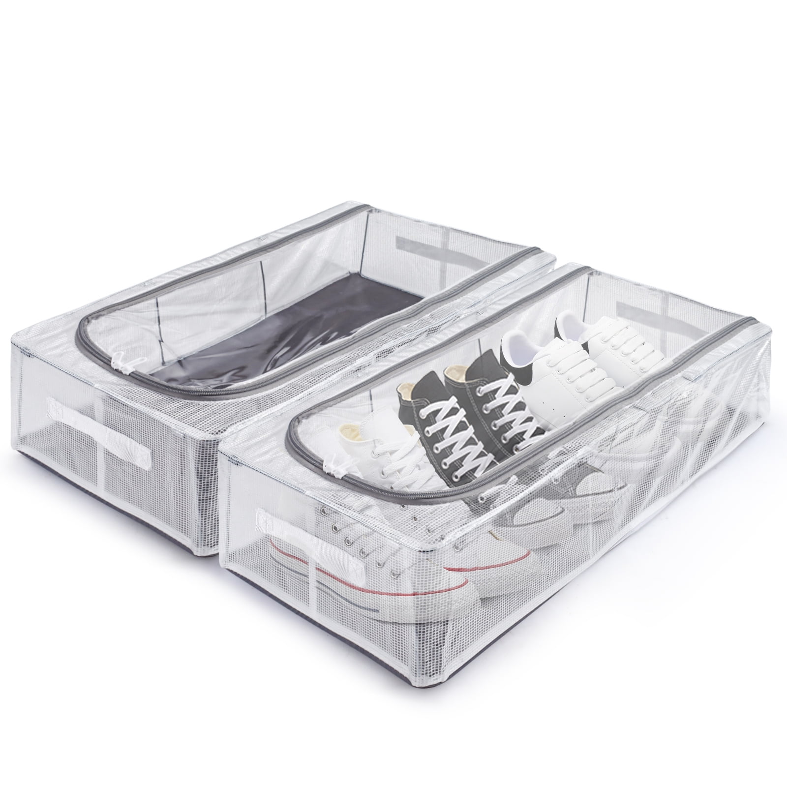 LELE LIFE 2 Pack Under Bed Shoe Storage Organizer, Stackable Foldable ...