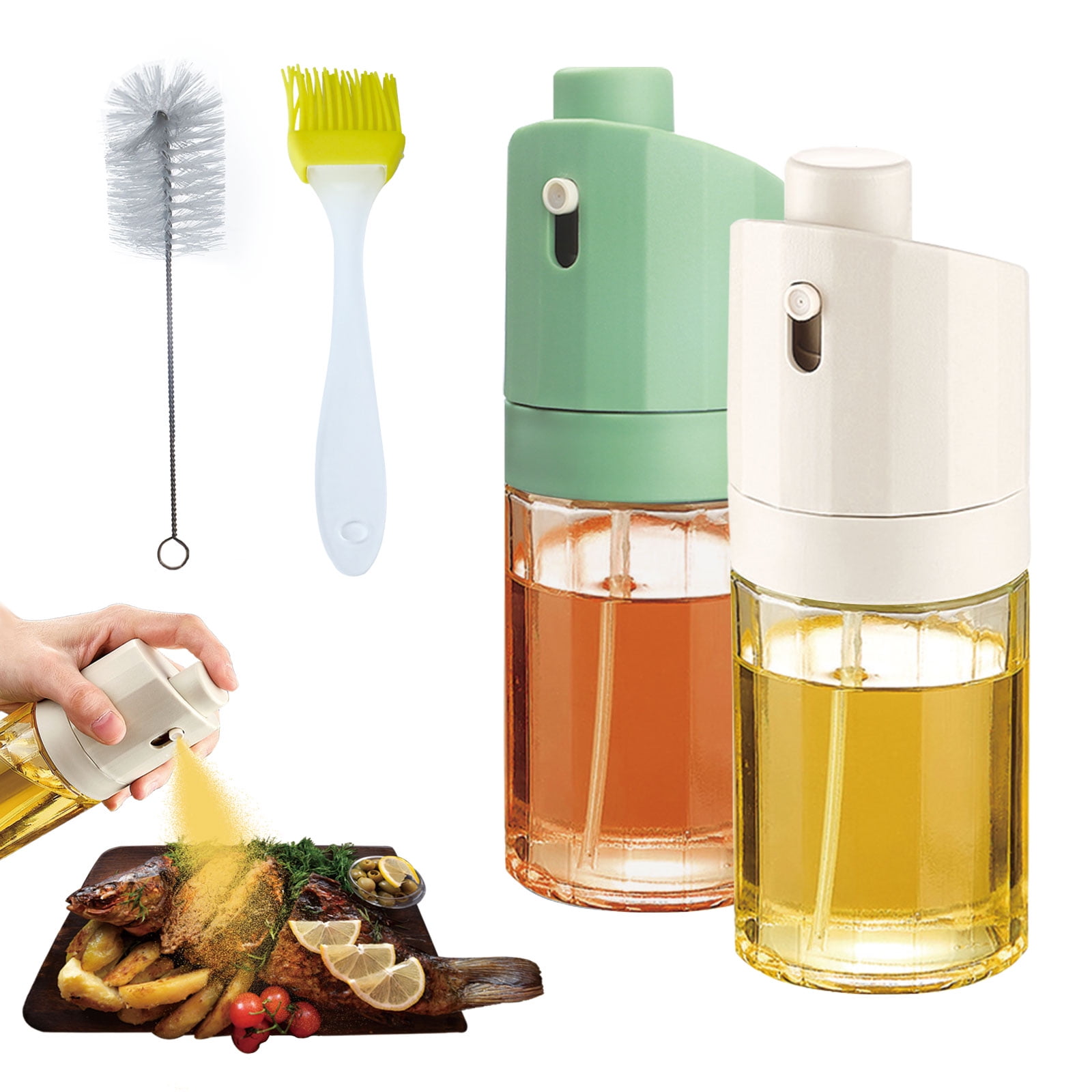 LELE LIFE 2 Pack Oil Sprayer for Cooking, 210ml/7.1oz Glass Olive Oil ...