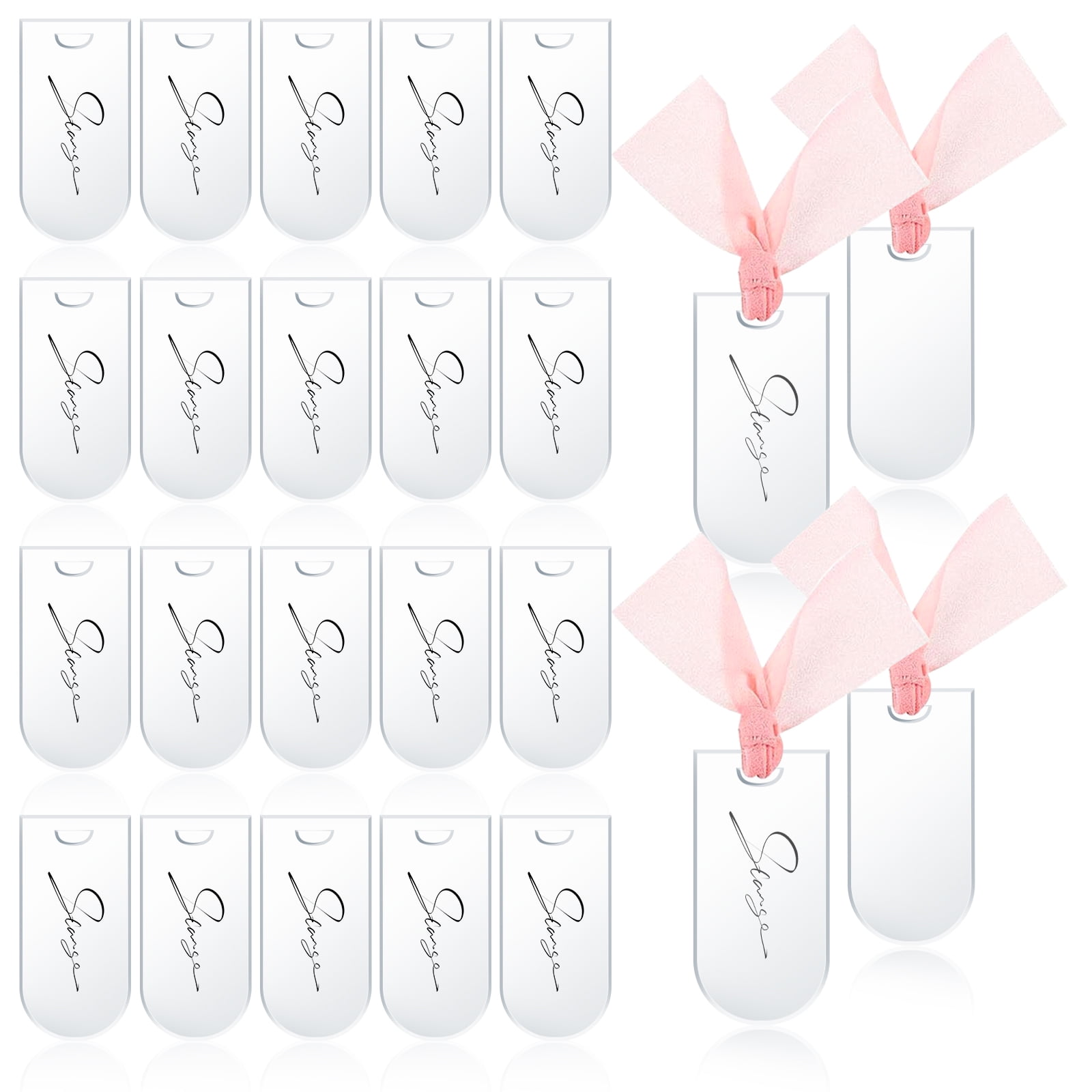 LELE LIFE 24Pcs Acrylic Place Cards, DIY Wedding Signs Name Place Cards ...