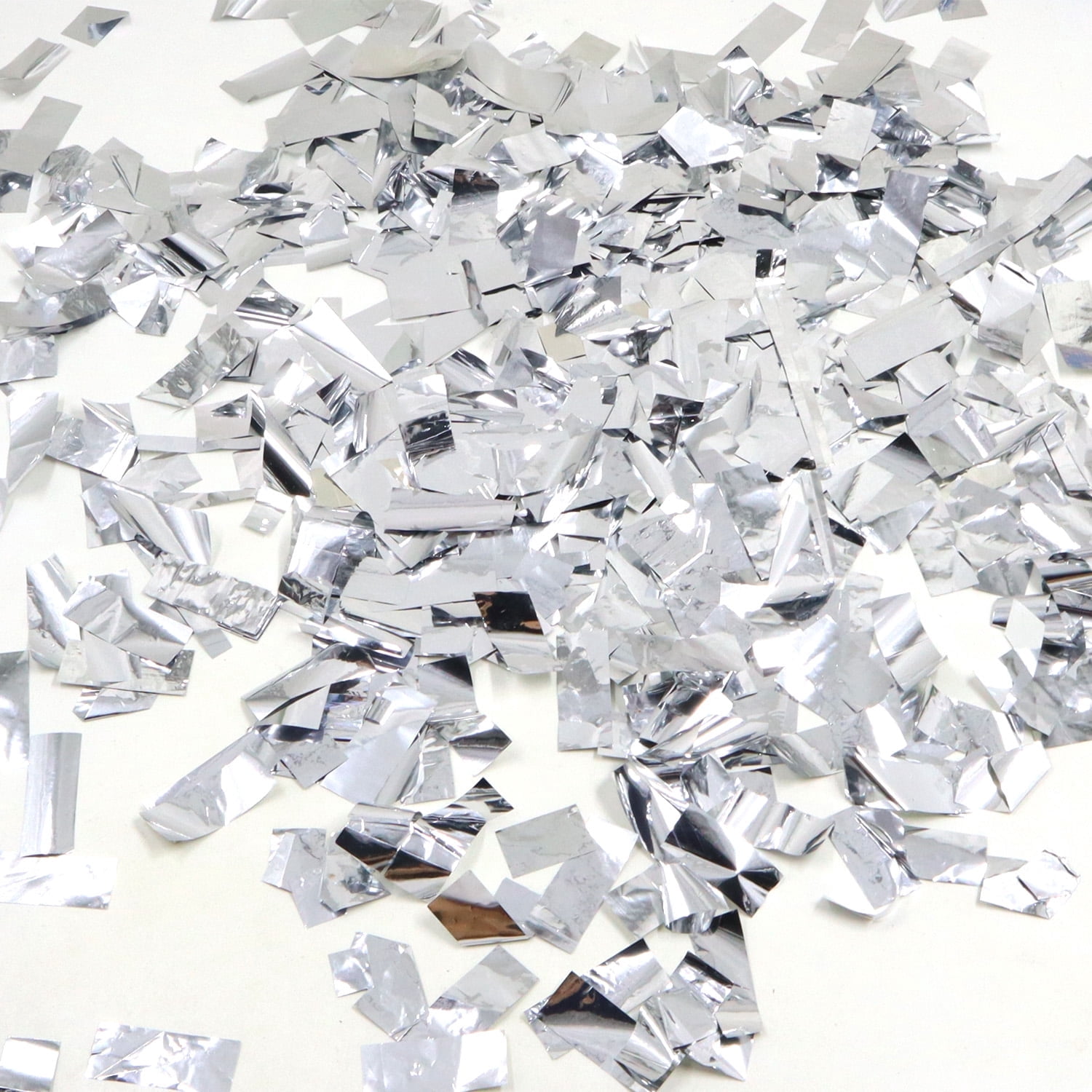 LELE LIFE 300 Grams/10.6oz Rectangle Metallic Silver Confetti, Large ...