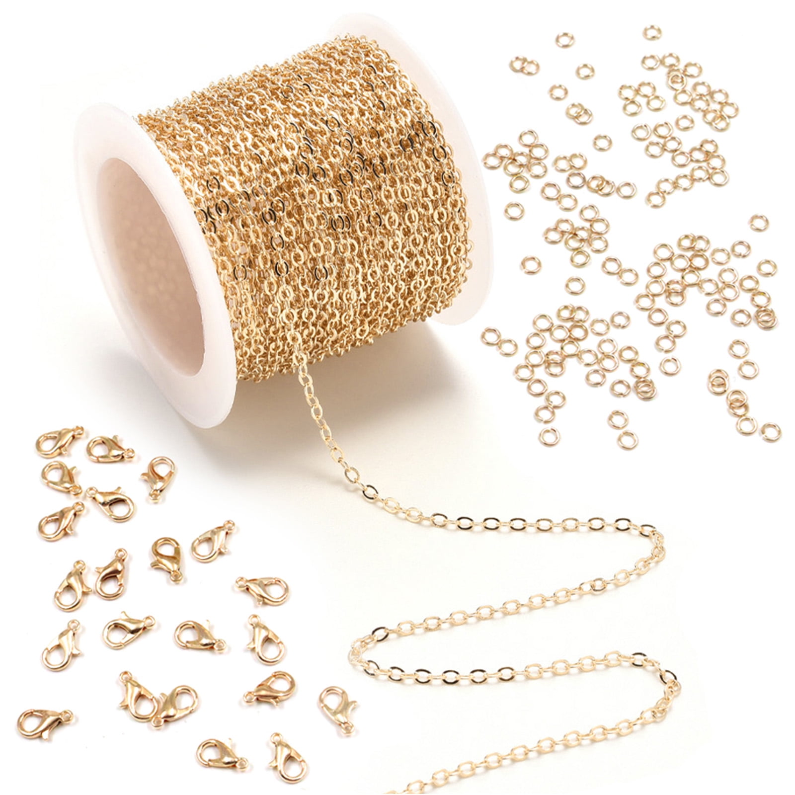 LELE LIFE 32.8Ft Necklace Chain for Jewelry Making Supplies, 2mm ...