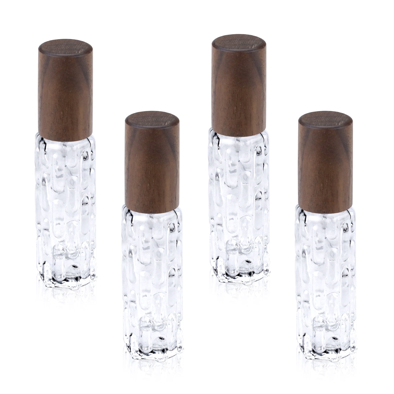 LELE LIFE 4 Pack Perfume Travel Refillable Bottle with Wood Lid, 10ml ...