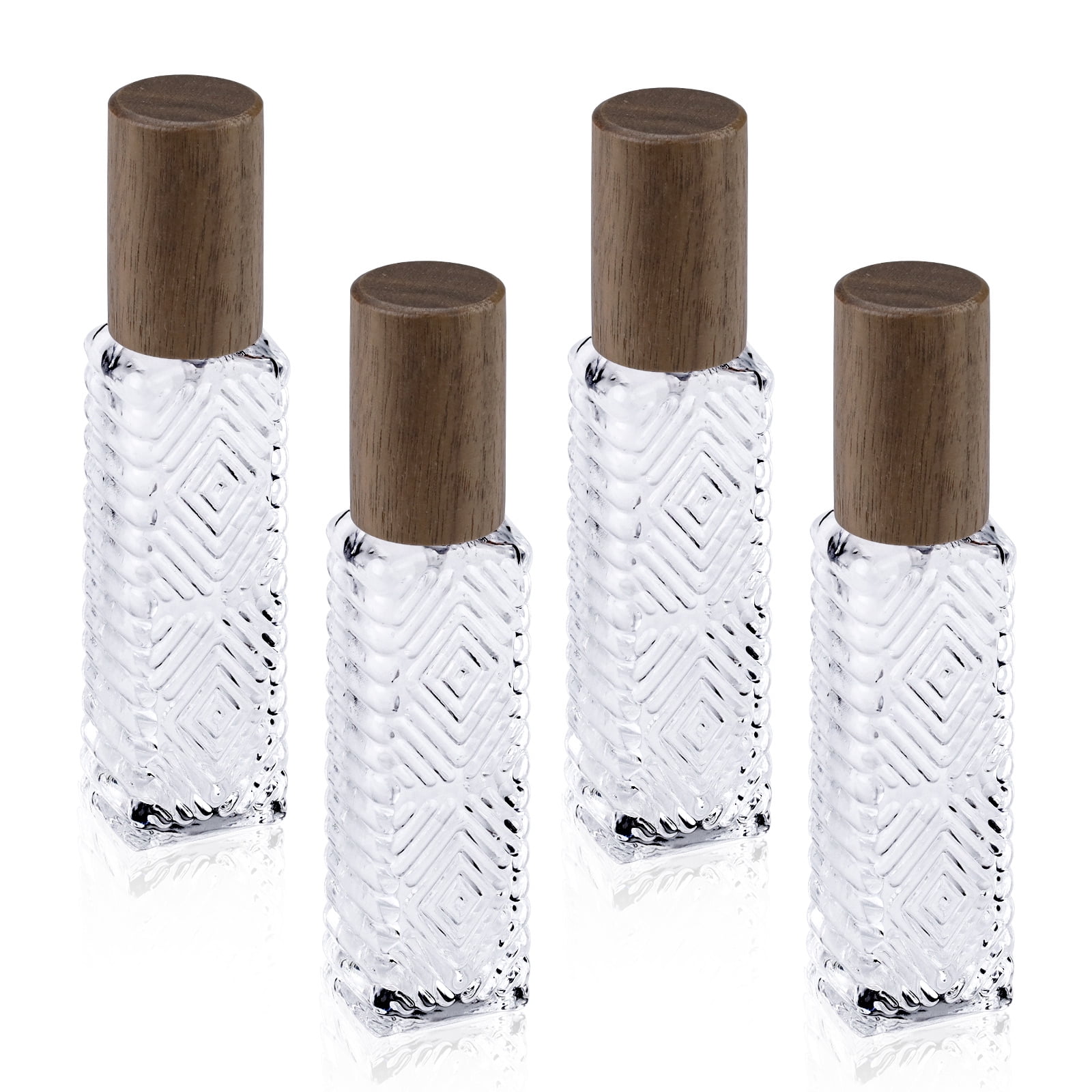 LELE LIFE 4 Pack Perfume Travel Refillable Bottle with Wood Lid, 15ml ...
