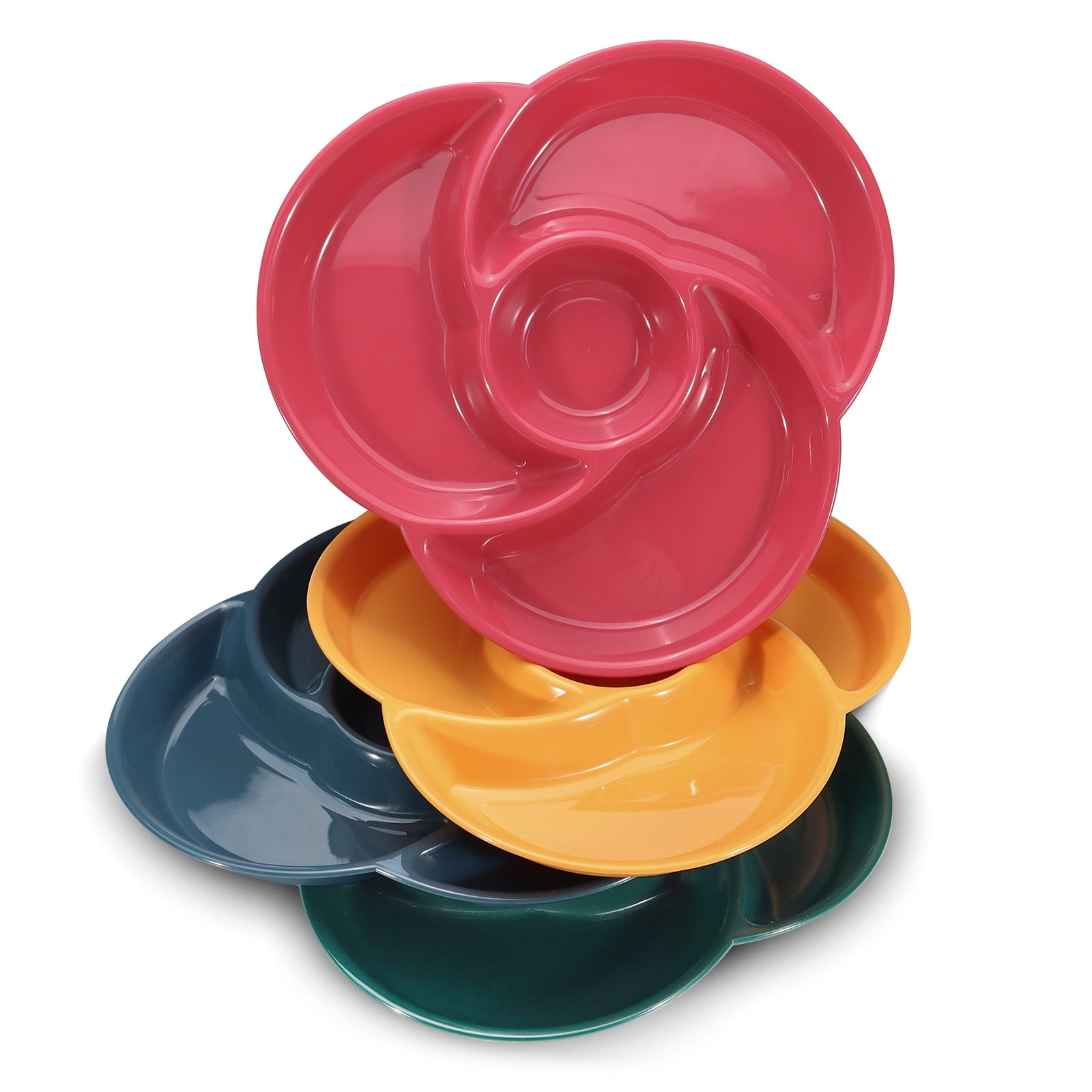 LELE LIFE 4Pcs Divided Appetizer Serving Tray, Reusable Serving ...