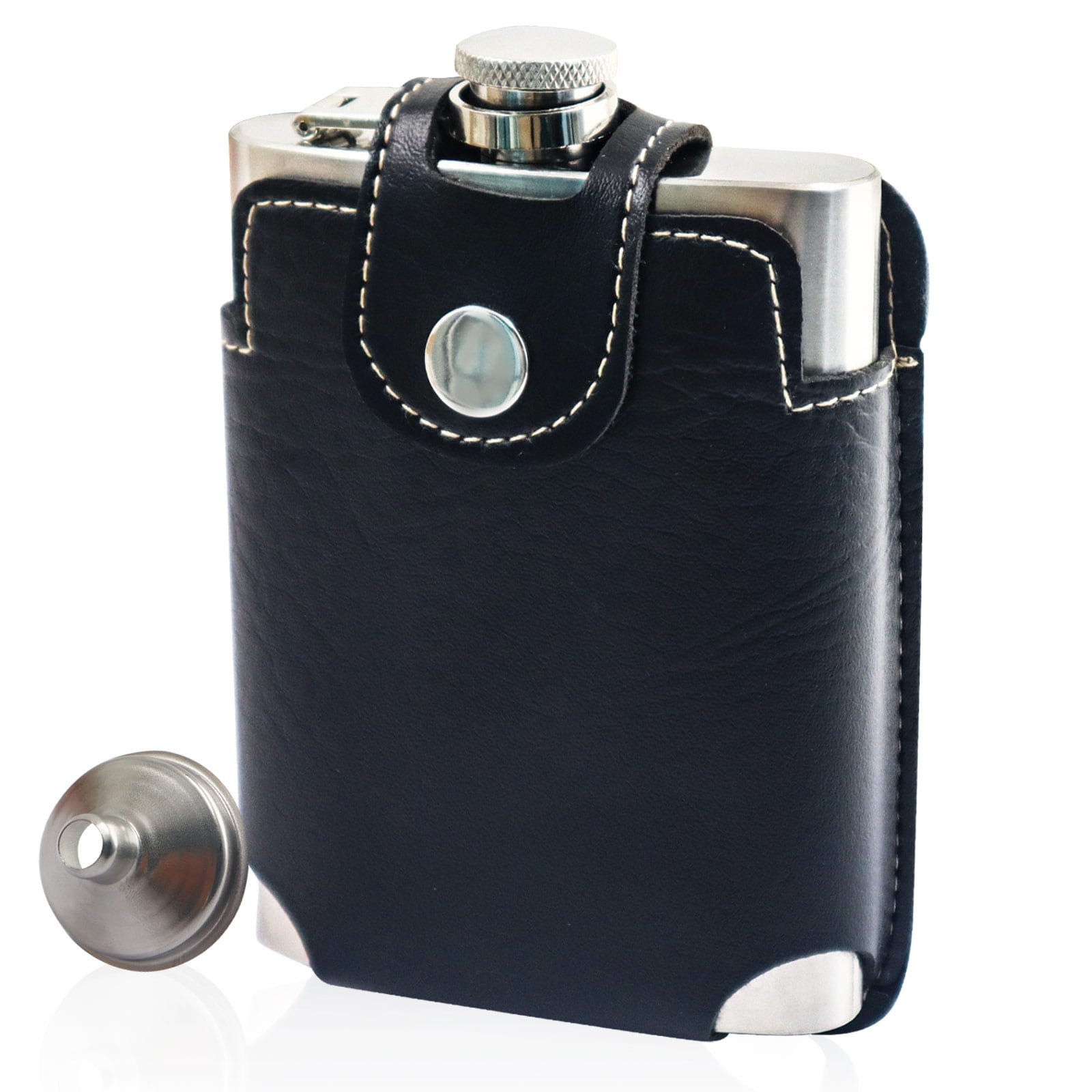LELE LIFE 8oz/230ml Hip Flask with Belt Leather Case, Easy To Carry, 18 ...