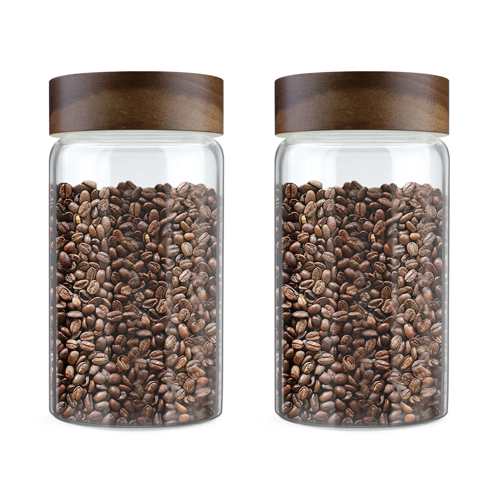 LELE LIFE Glass Jar with Wooden Airtight Lid, 20oz/600ml - Food ...