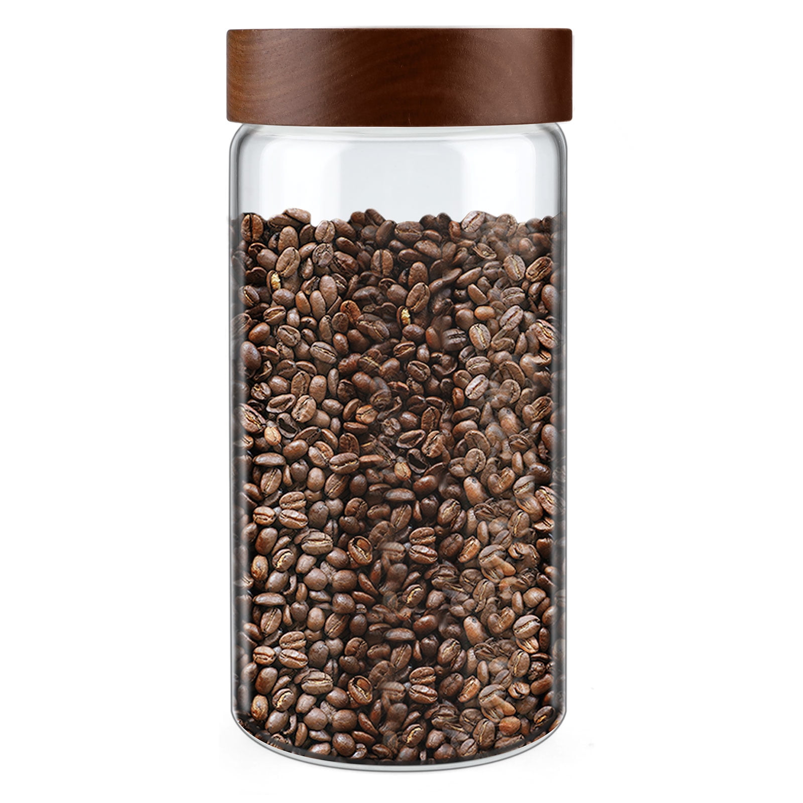 LELE LIFE Glass Jar with Wooden Airtight Lid, 47oz/1400ml - Food ...