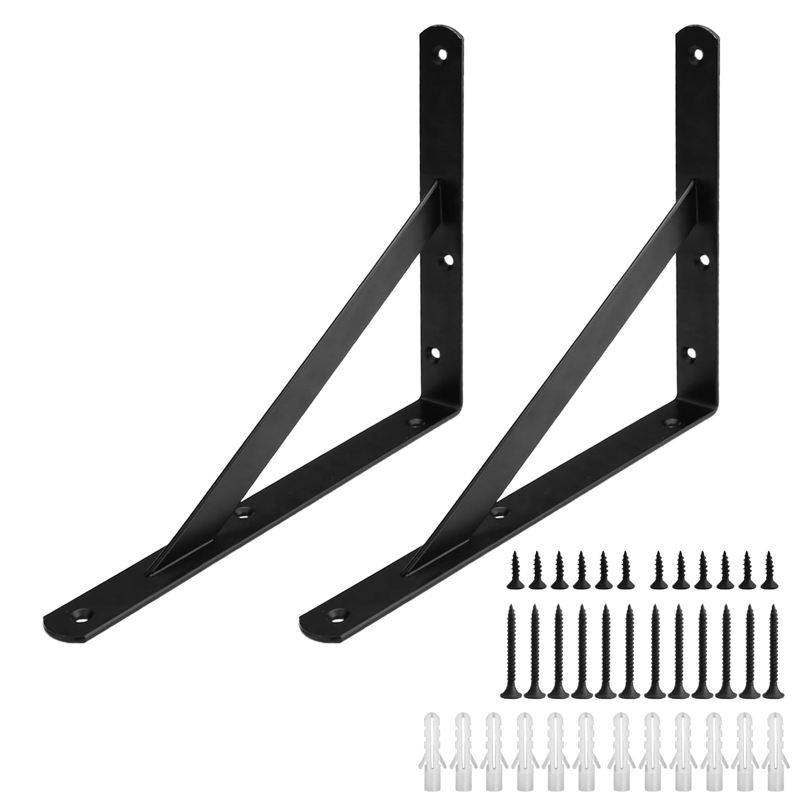 LELE LIFE Heavy Duty Shelf Brackets, 10 x 8 in Large Wall Mount L Steel ...