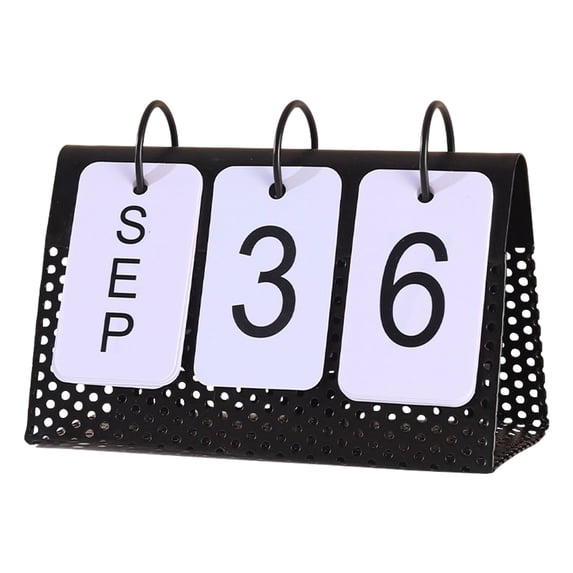 LELE LIFE Metal Perpetual Flip Calendar for Desk, Vintage Reusable ...