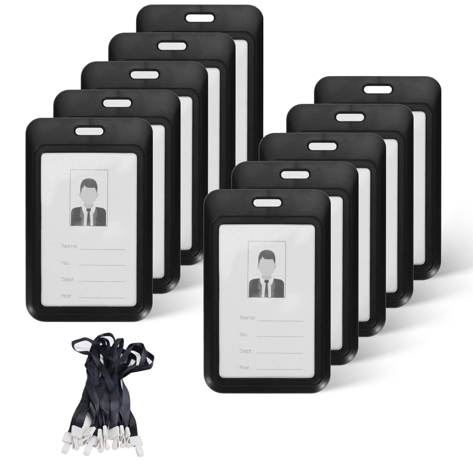 LELE LIFE 10Pcs Sliding ID Badge Holder with Lanyard, Hard Case ...