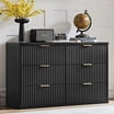 Homall 6 Drawer Dresser for Bedroom, Wood Double Chest of Drawers with ...