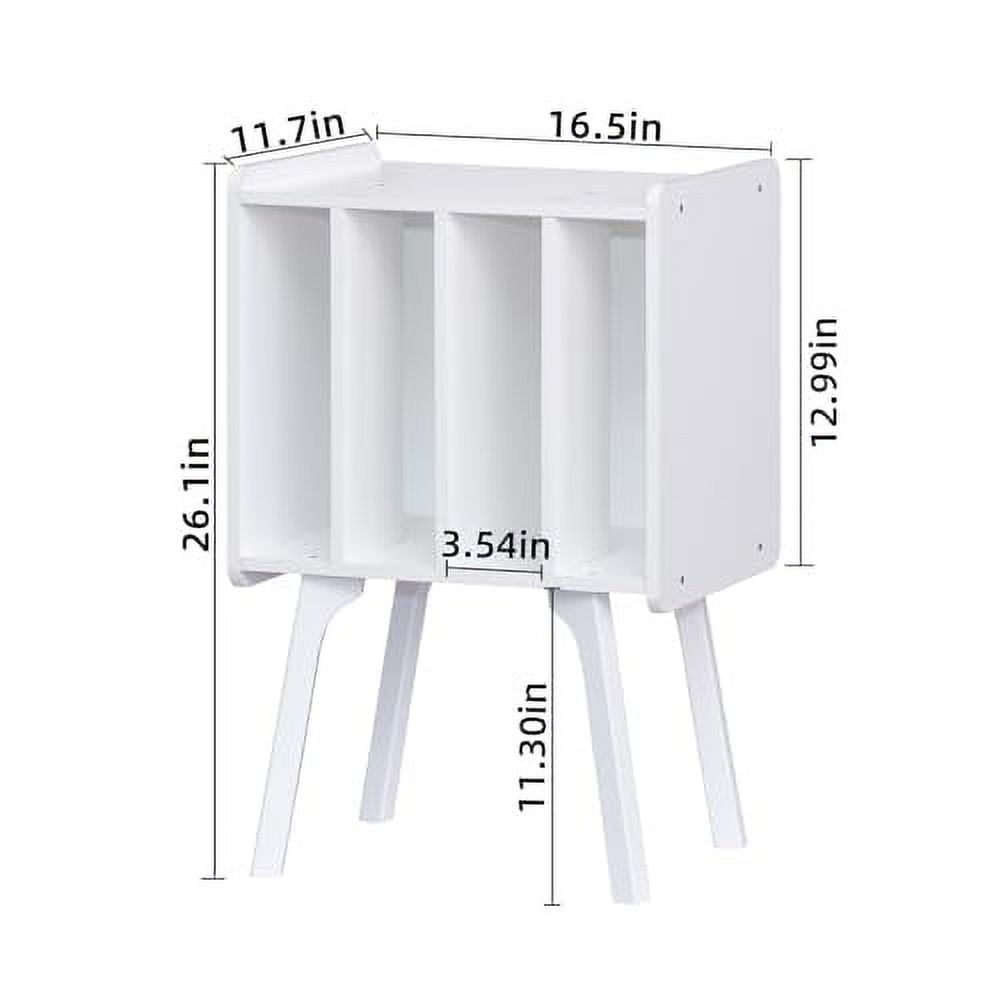 LELELINKY Small Record Player Stand - Width 11.7 In, White Vinyl Record ...