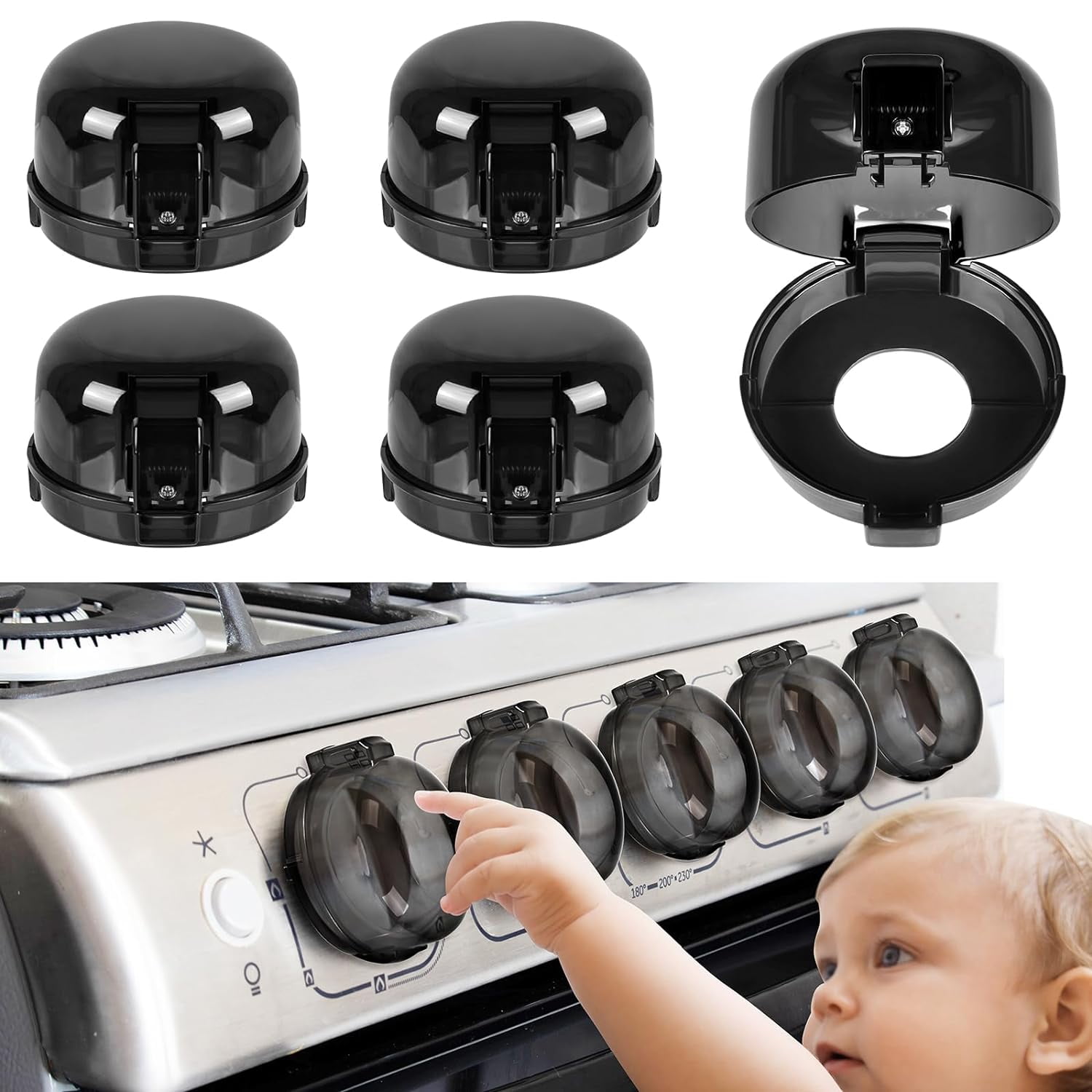 Stove Knob Door Locks 7-Pack Stove Knob Locks - Child Proofing For Gas ...