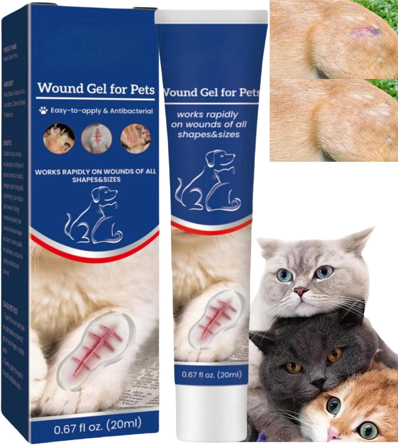 LELINKER Pet Wound Care Gel, Wound Care Liquid Gel for Pet Safe,Dog ...