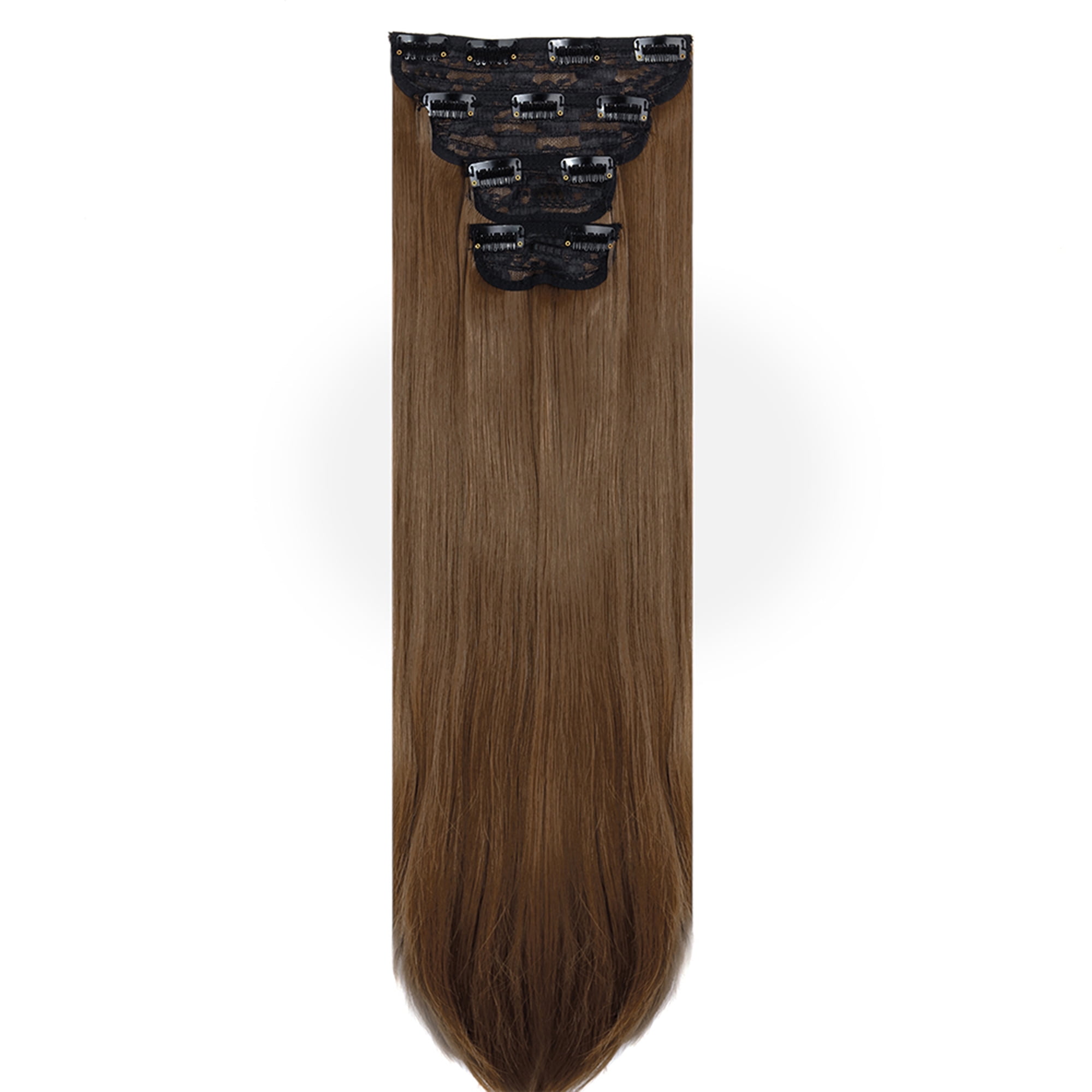 LELINTA 18"/24" Clip In Hair Extensions 4 PCS Long Straight Curly Wavy ...