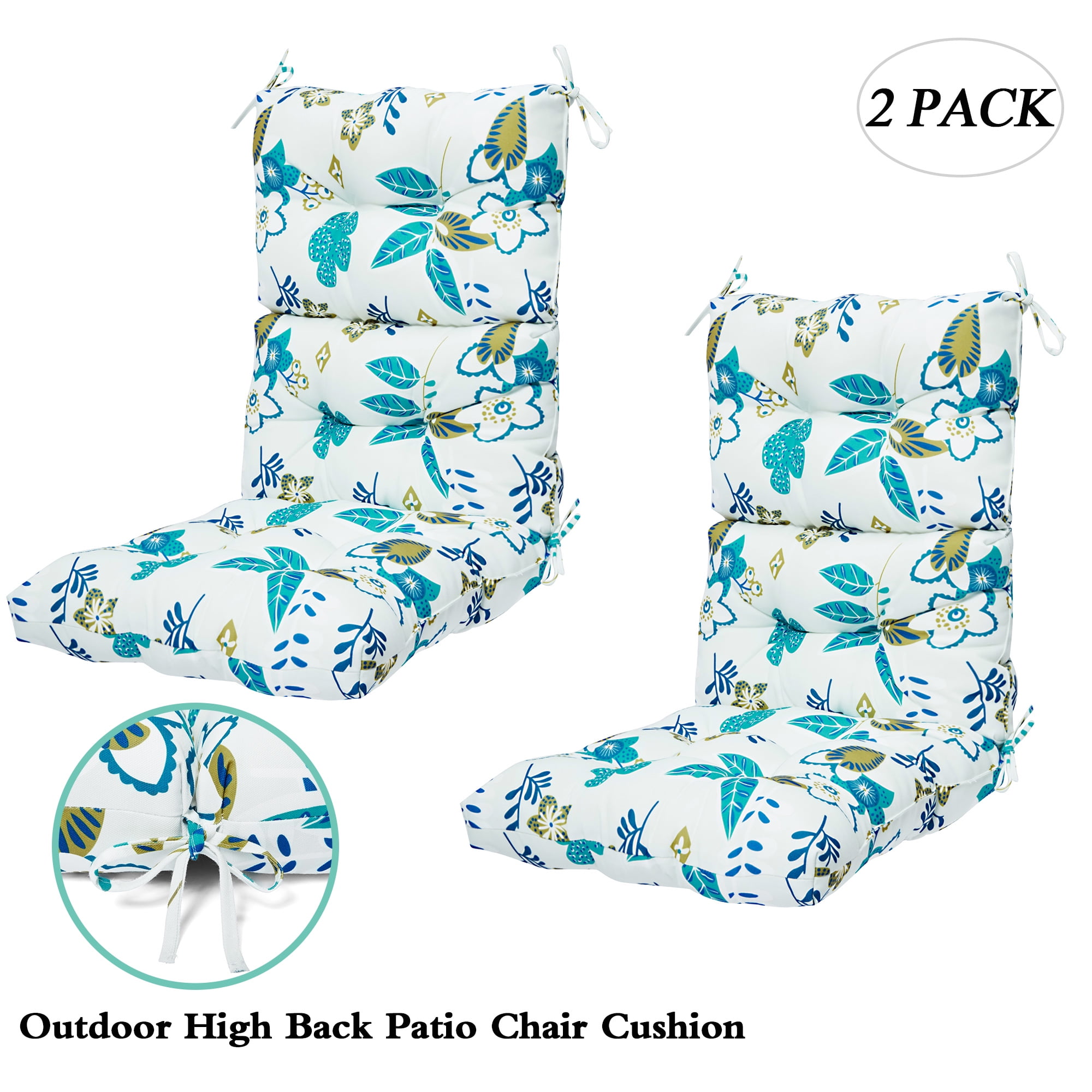 LELINTA 2 Pack Memory Foam Rectangle Rocking Cushion Chair Pads Outdoor ...