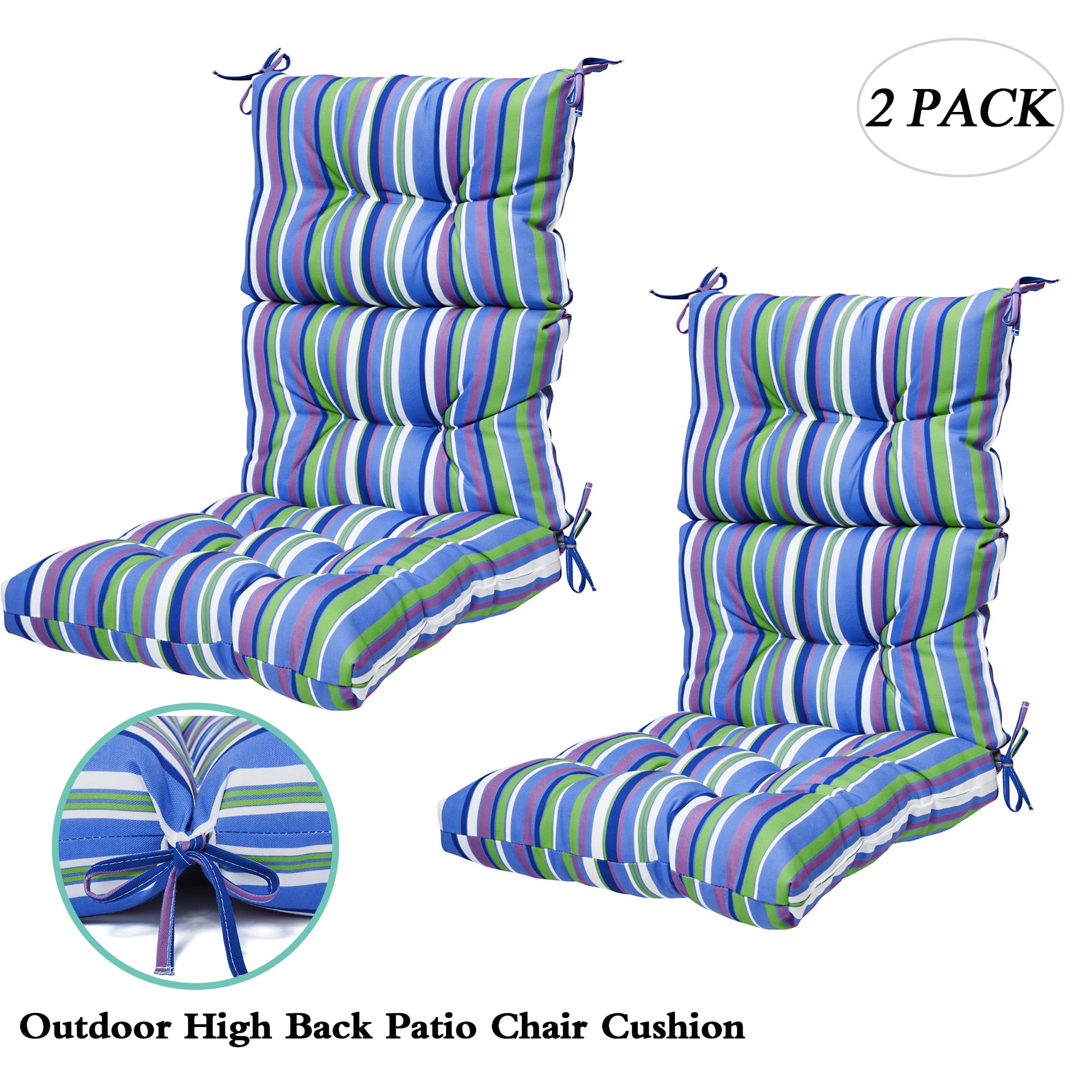 LELINTA 2 Pack Memory Foam Rectangle Rocking Cushion Chair Pads Outdoor ...
