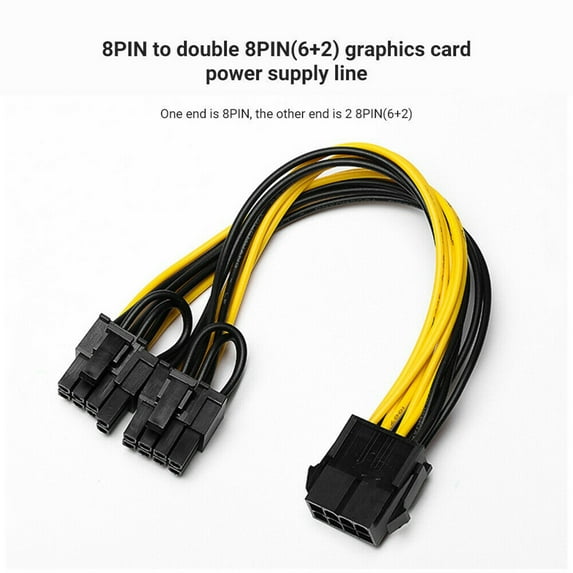LELINTA 22CM PCIe Splitter, 8 Pin to Dual PCIe 8 Pin (6+2) Graphics ...