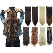 SARLA Invisible Wire Hair Extensions Long Wavy Curly Synthetic ...