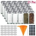 LELINTA 25 Pcs Glass Spice Jars/ Bottles/ Cruets - 4oz Empty Square ...