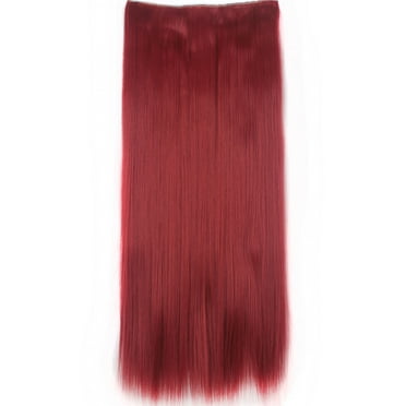 LELINTA 24" Curly Wave Clips in Synthetic Hair Extensions Hair pieces ...