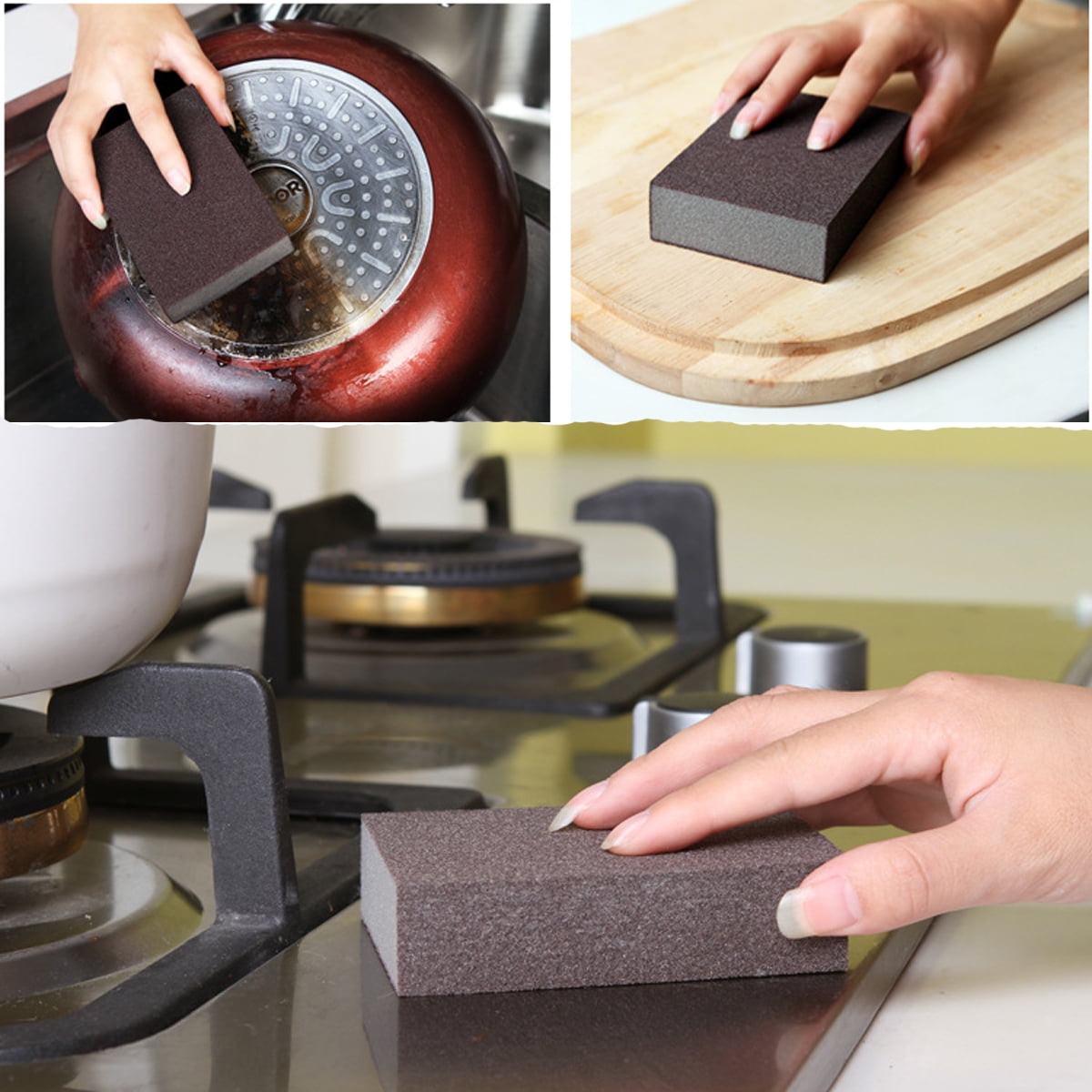 LELINTA 2PCS Nano Emery Magic Clean Rub Pot Rust Focal Stains Sponge ...
