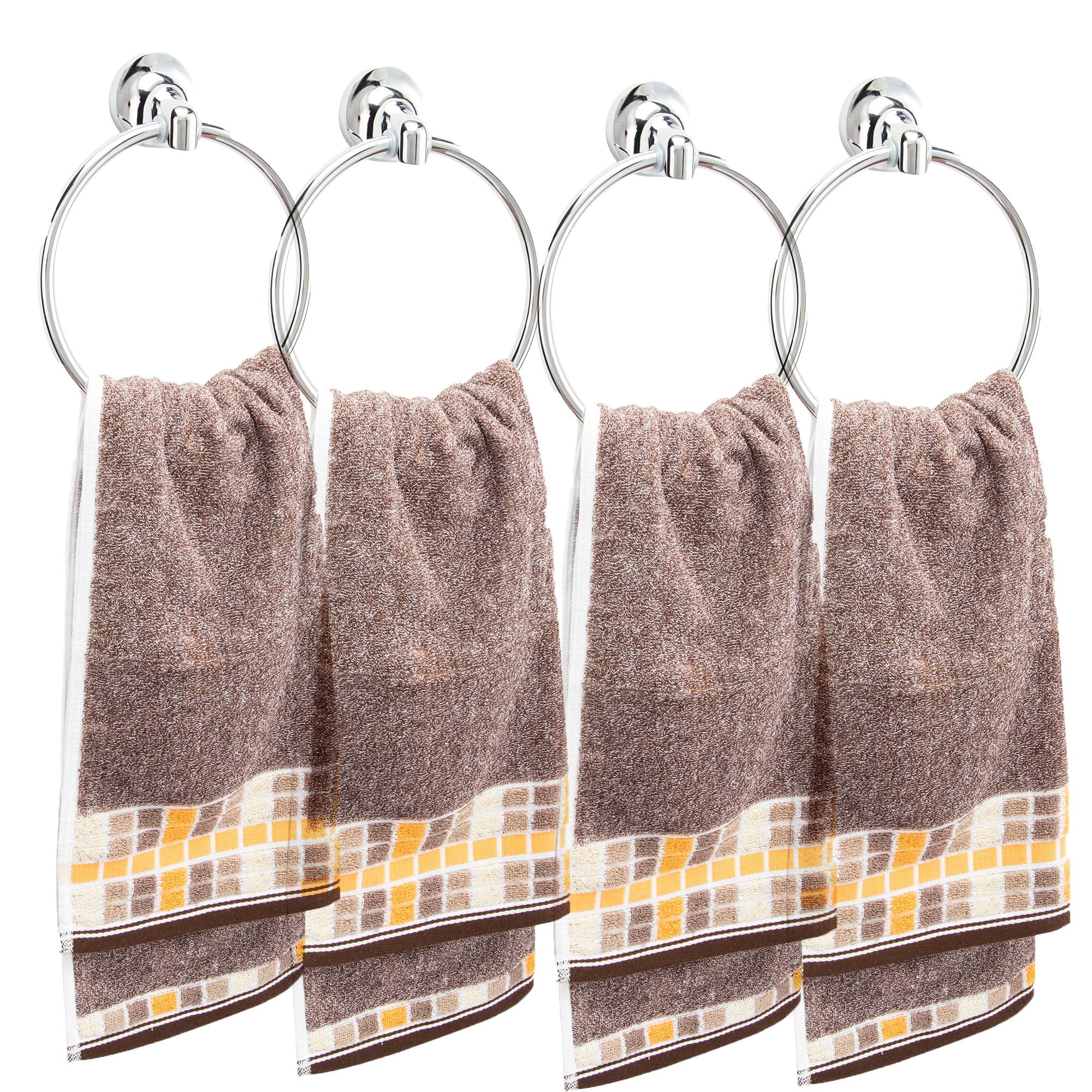 LELINTA 4Pcs Free Powerful Vacuum Suction Cup Towel Ring Shower ...