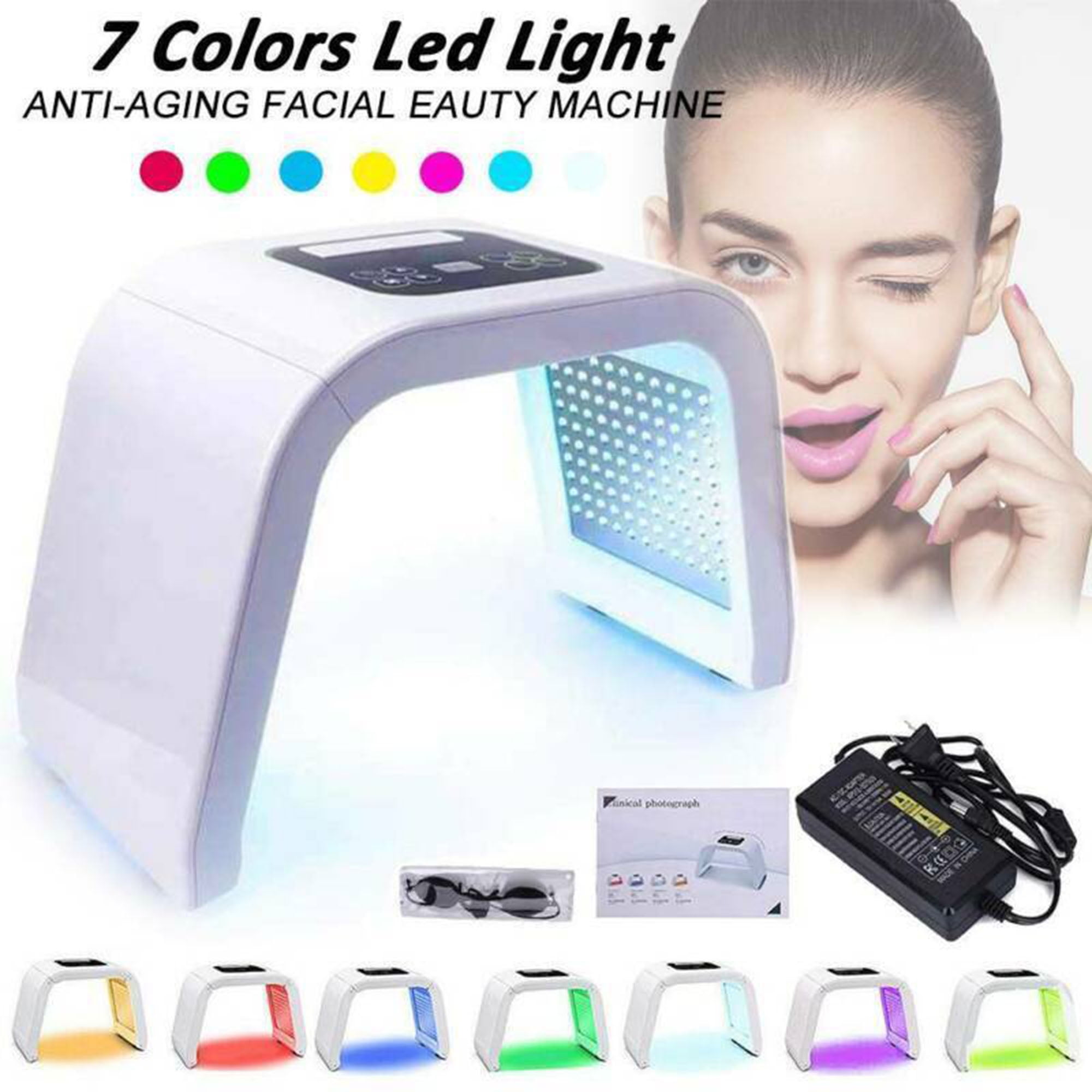 LELINTA 7 Colors Photon LED Light Therapy Machine Facial Beauty Skin ...