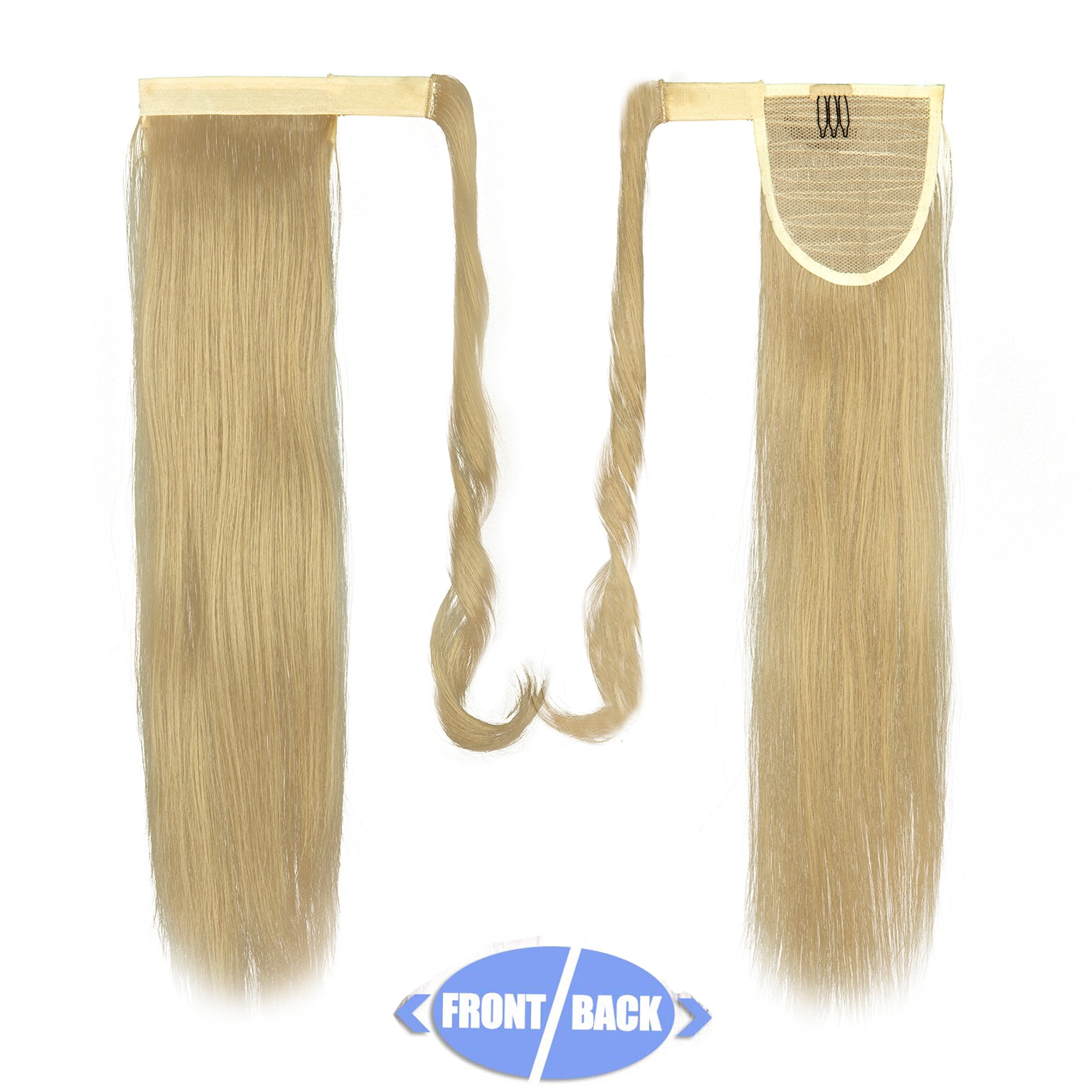 LELINTA Clip in Ponytail Hair Extensions Brown Curly Corn Wave Clip in ...