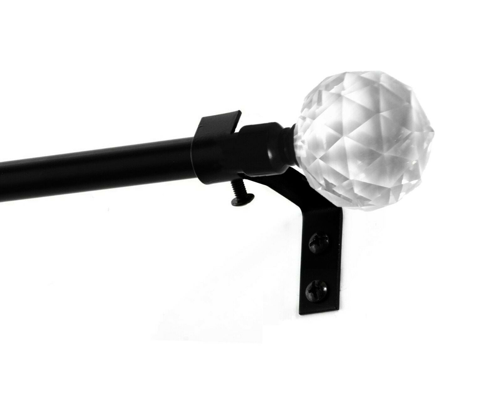 LELINTA Crystal Glass Fin Window Curtain Rod，3/4" Adjustable Decorative ...