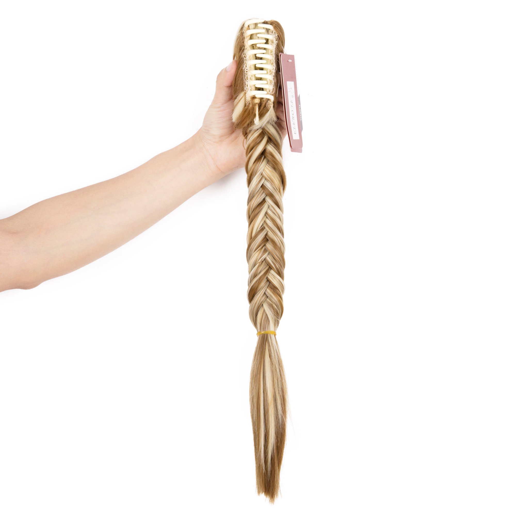 LELINTA Fishtail Braid Ponytail Extension Clip in/on Hair Chignon Braid ...