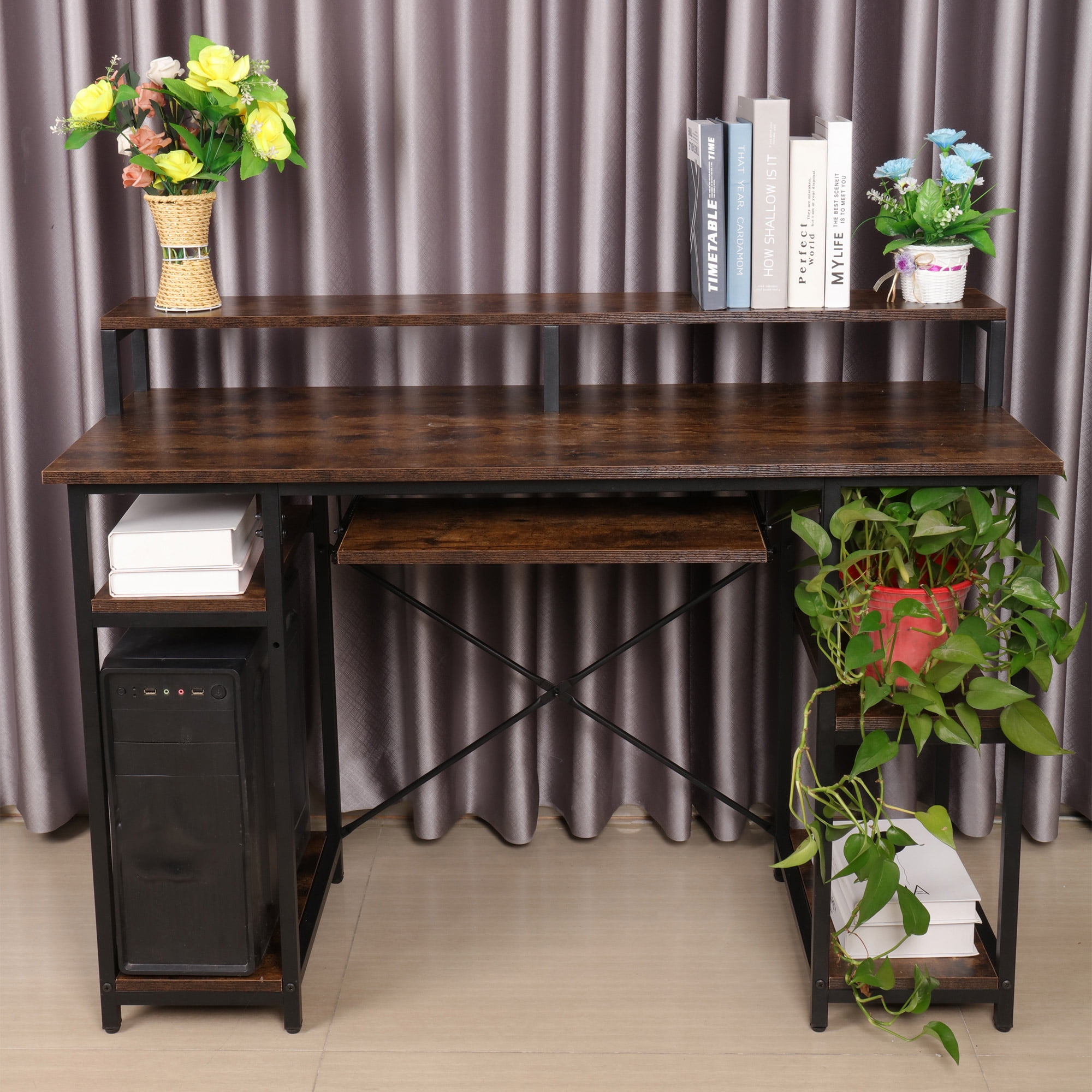 LELINTA Industrial Computer Desk 46", Home Office Desk Large ...