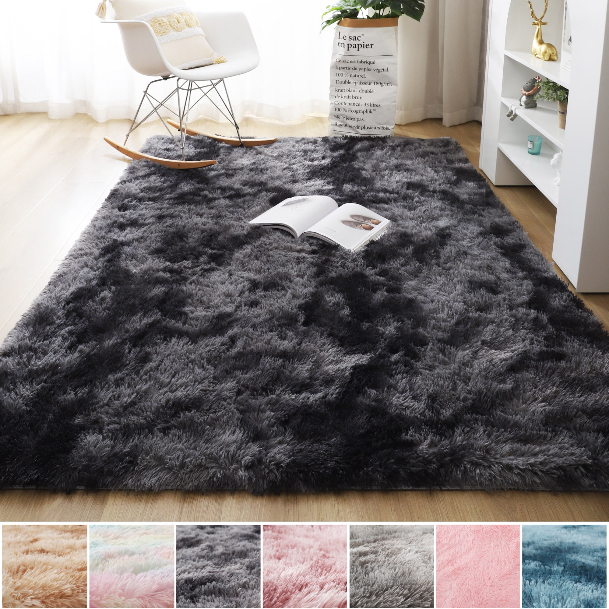 LELINTA Large Fluffy Area Rugs Soft Shaggy Carpet Floor Rugs for Living ...