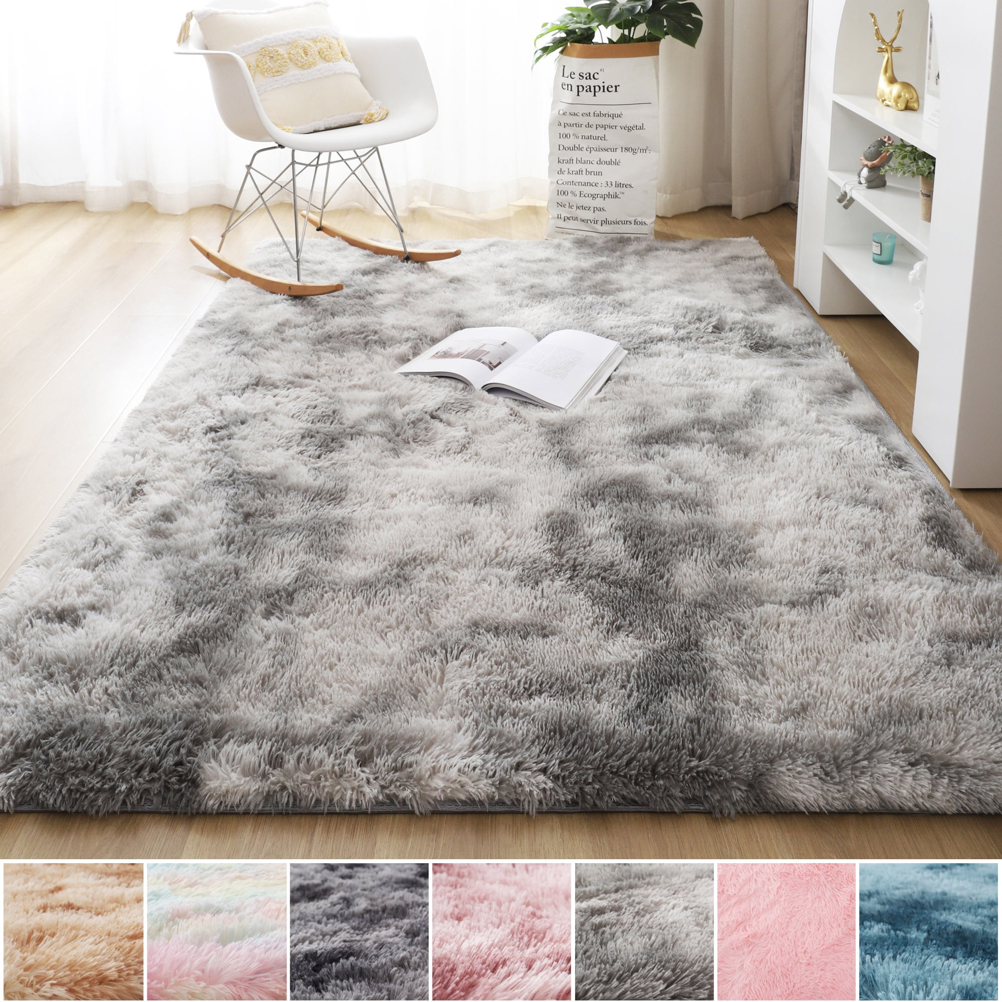 LELINTA Large Fluffy Area Rugs Soft Shaggy Carpet Floor Rugs for Living ...