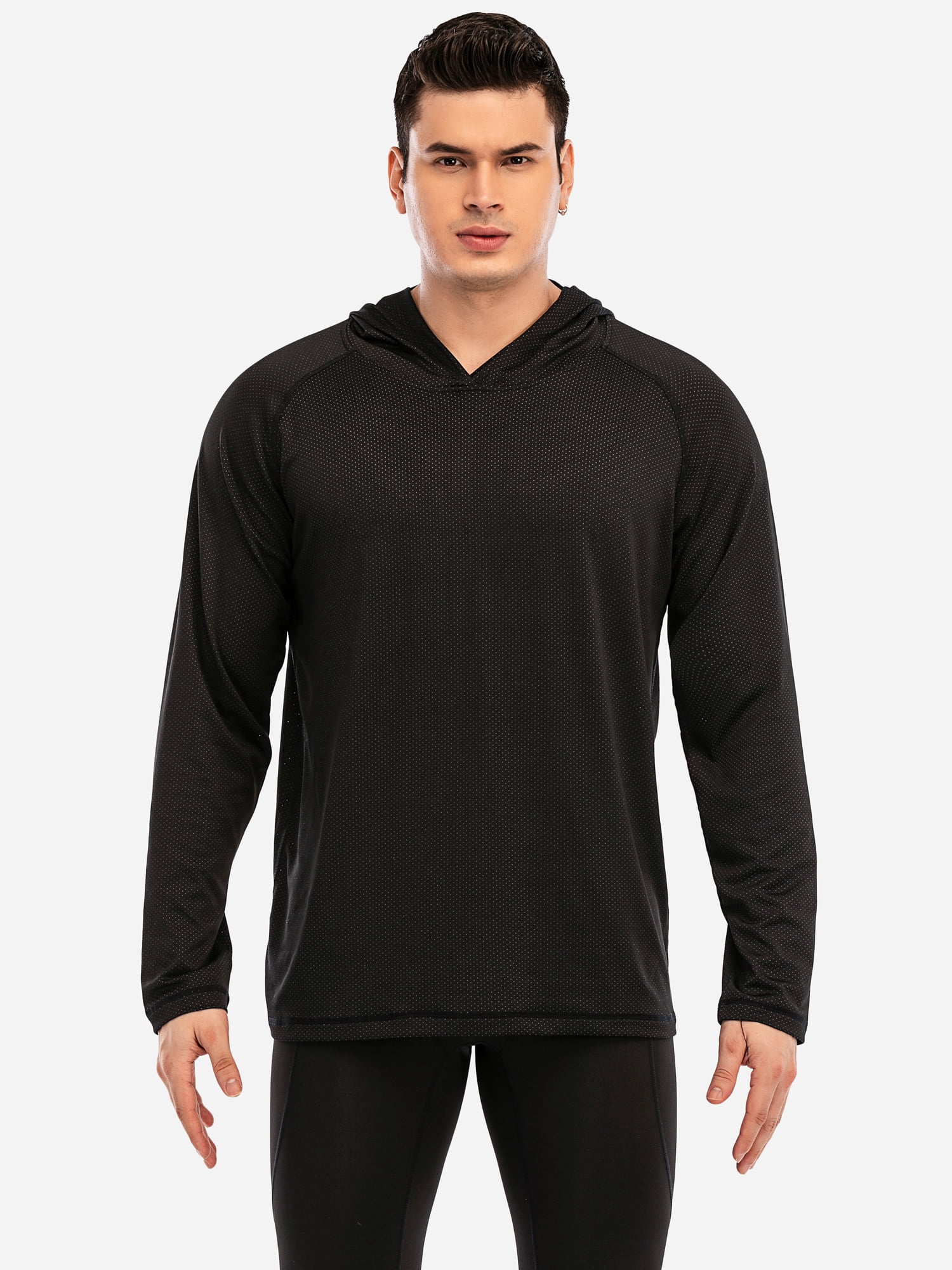 LELINTA Men's Long-Sleeve Slim Style Hooded Workout Clothes Comfort ...