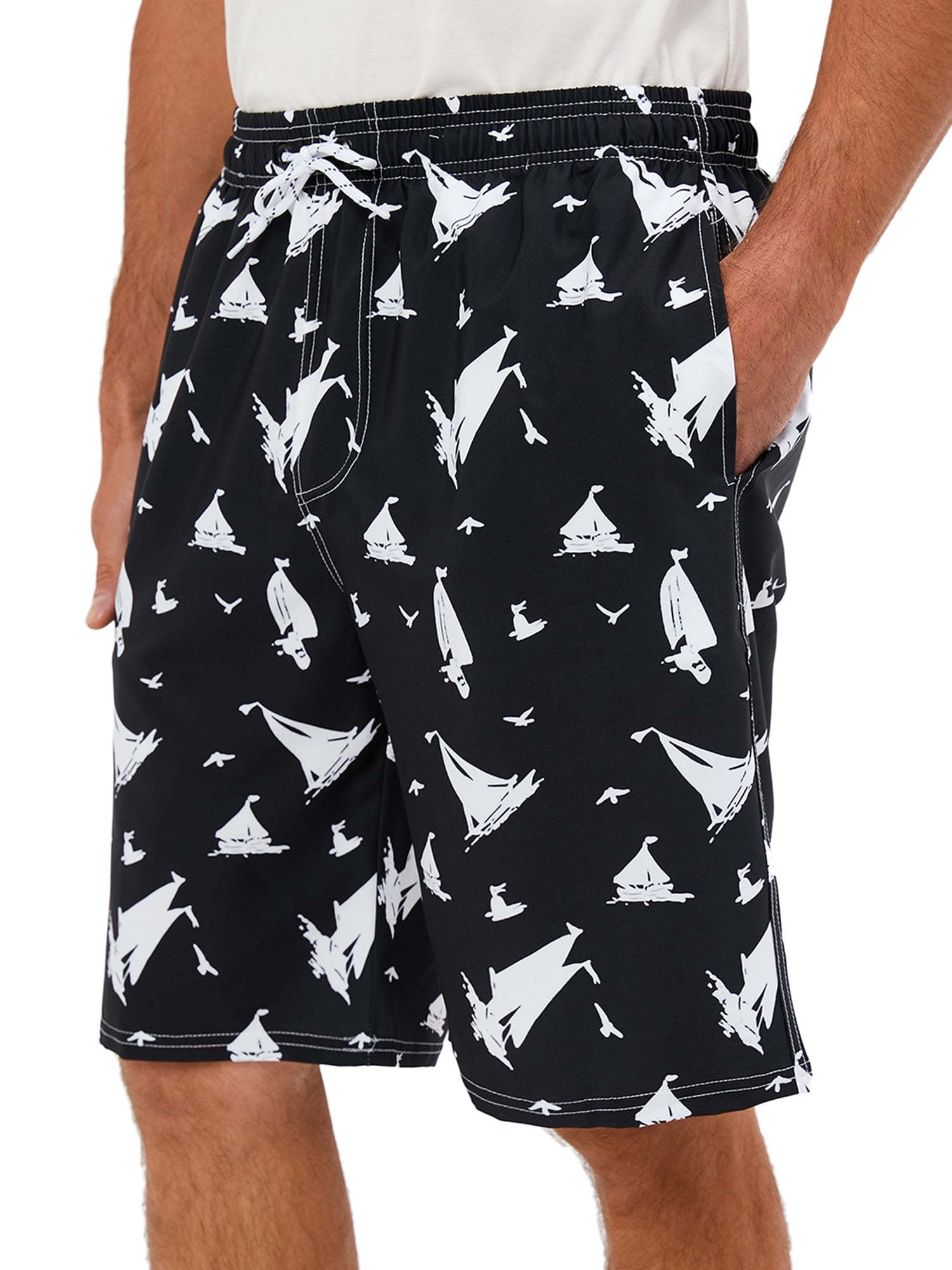 LELINTA Mens Swim Trunks Board Shorts Bathing Suits Elastic Waist ...