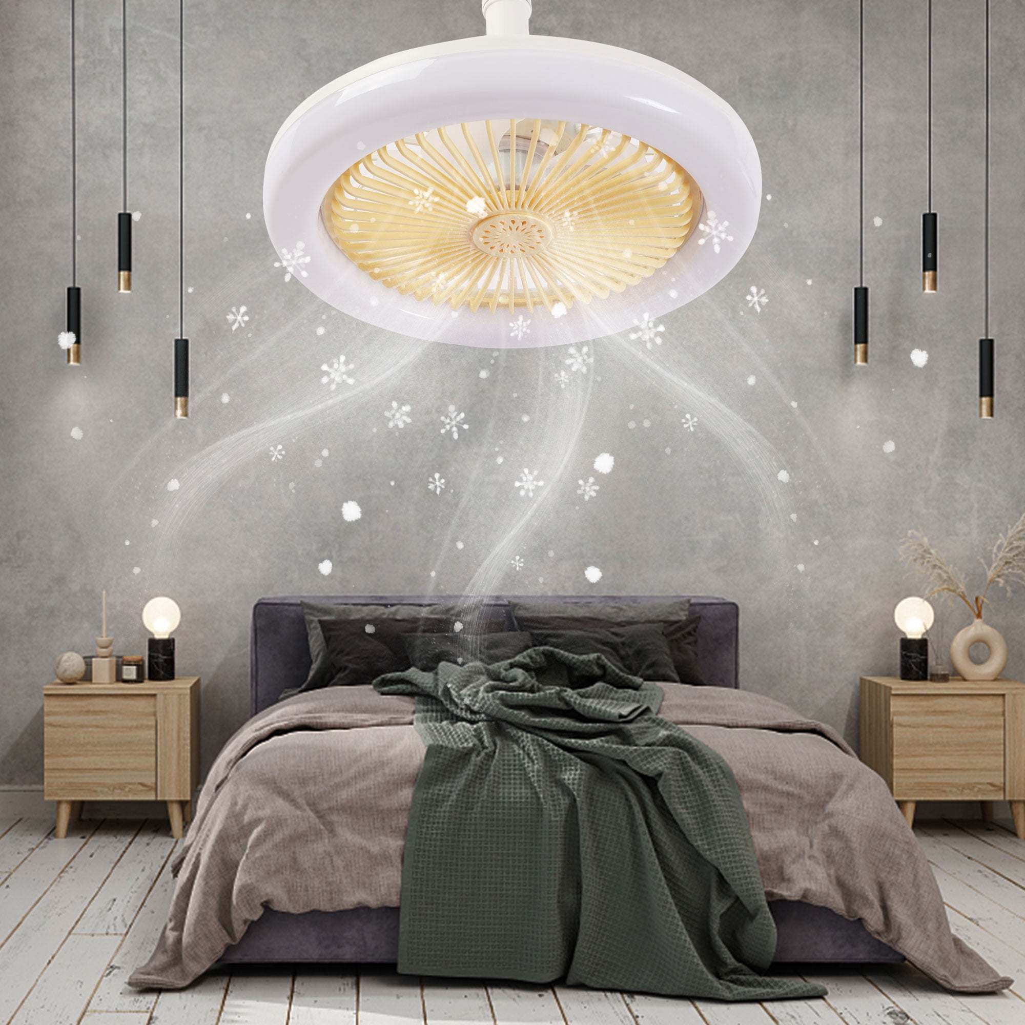 LELINTA Mini Ceiling Fans with Lights Remote 9.4 Inch, Enclosed Socket ...