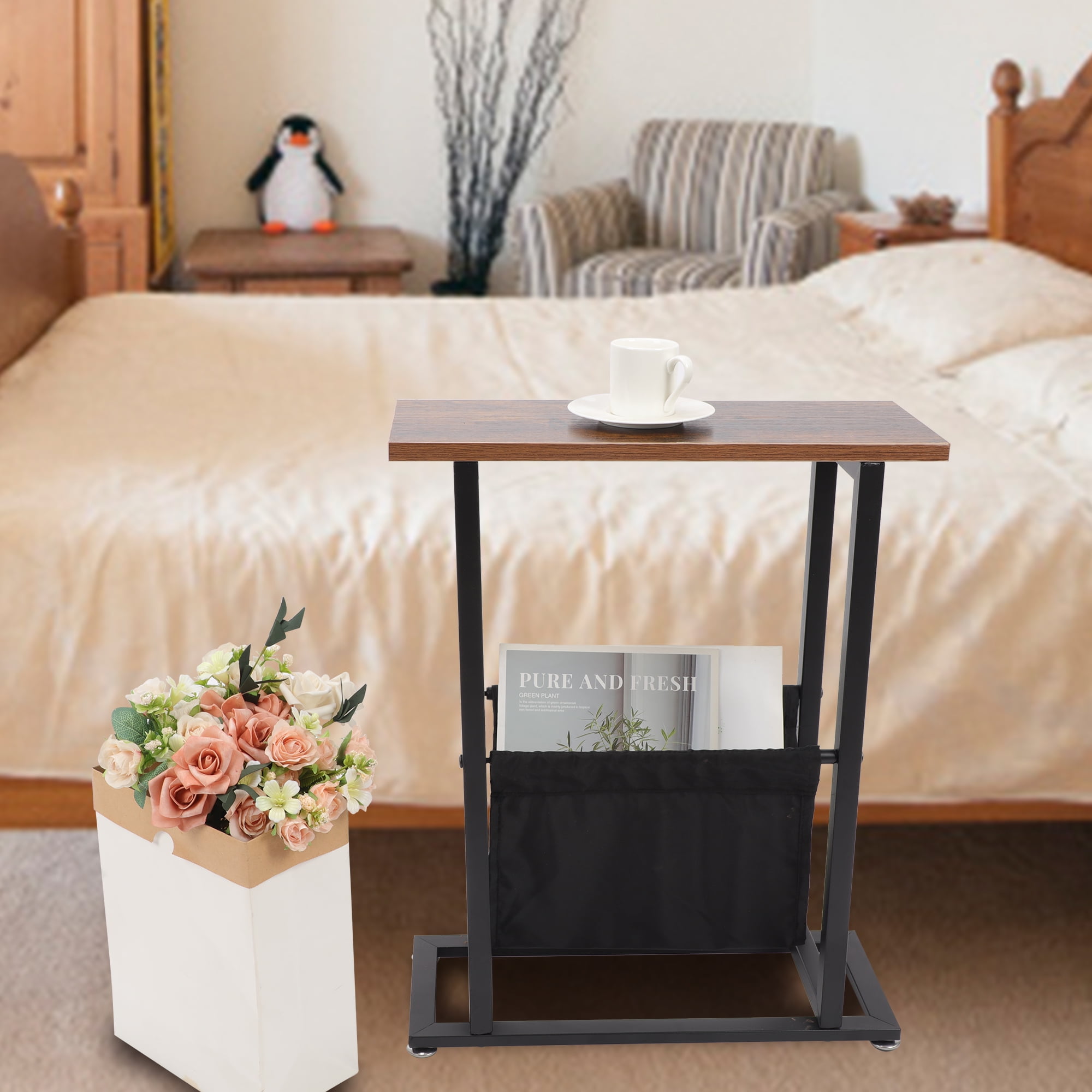 LELINTA Narrow Side Table for Small Spaces, Small End Table with ...