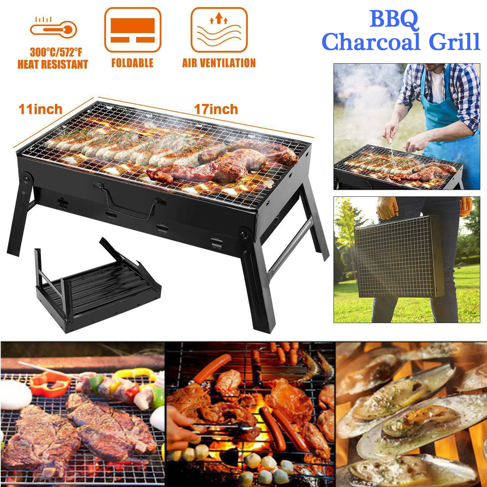 LELINTA Portable Mini BBQ Charcoal Grill,Folding Grill Barbecue Desk ...