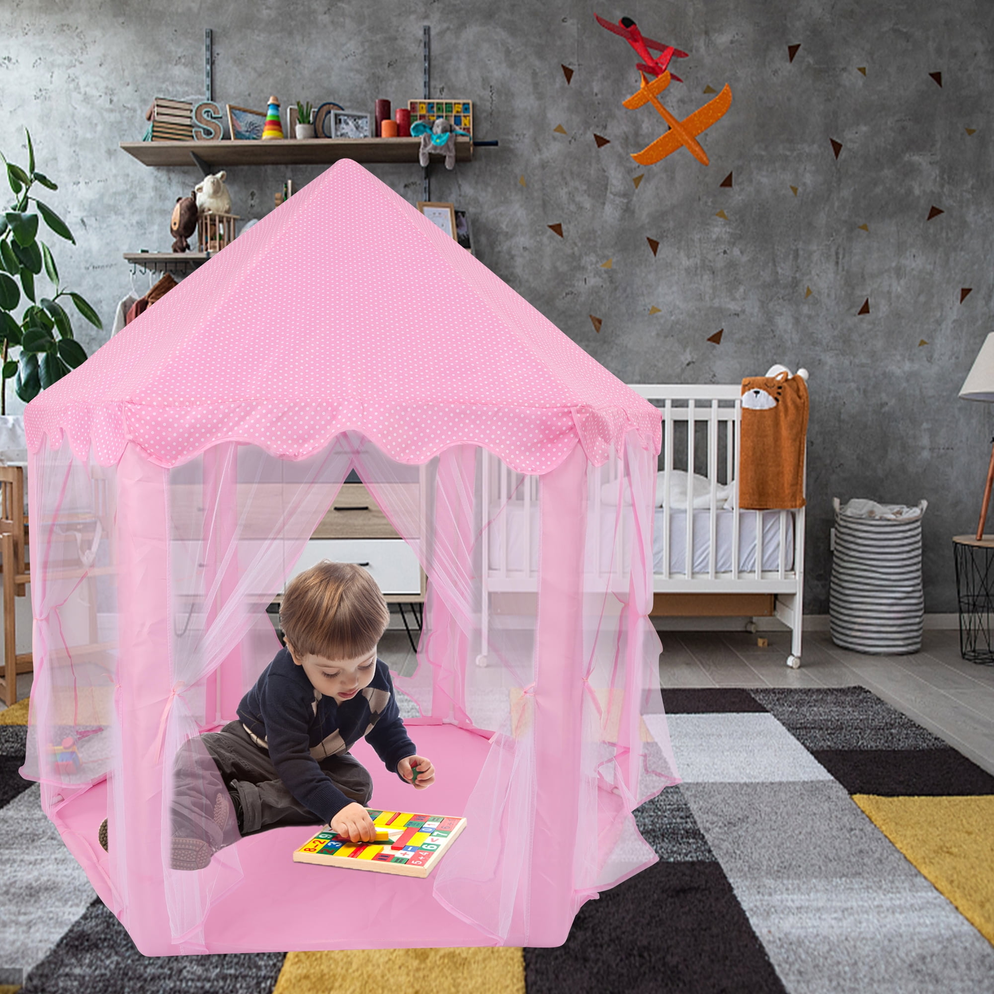 LELINTA Princess Fairy Tale Castle Play Tent,Portable Fun Perfect ...