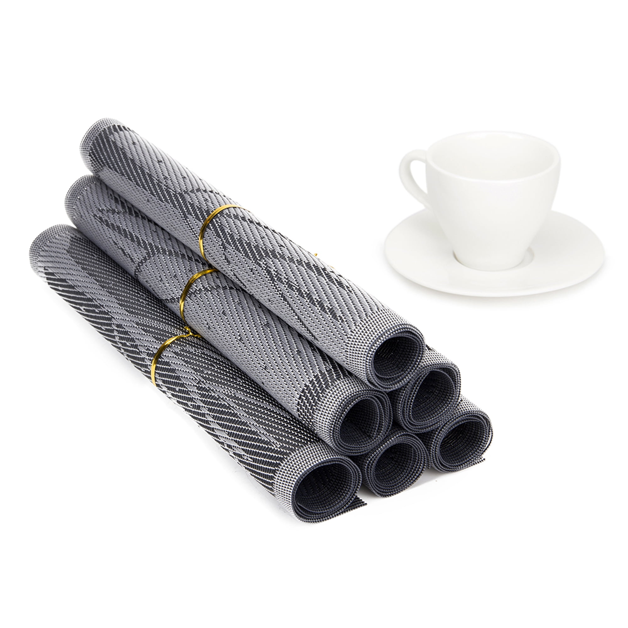 LELINTA Set of 6 Placemats Bamboo Dinning Table Kitchen Serving Place ...