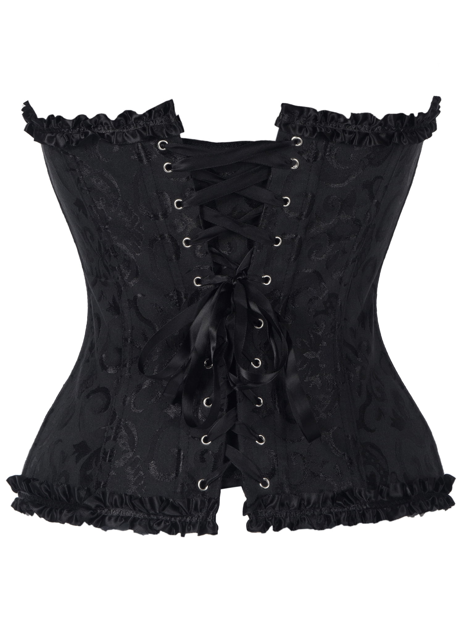 Lelinta Sexy Womens Satin Lace Up Overbust Corset Plus Size Waist
