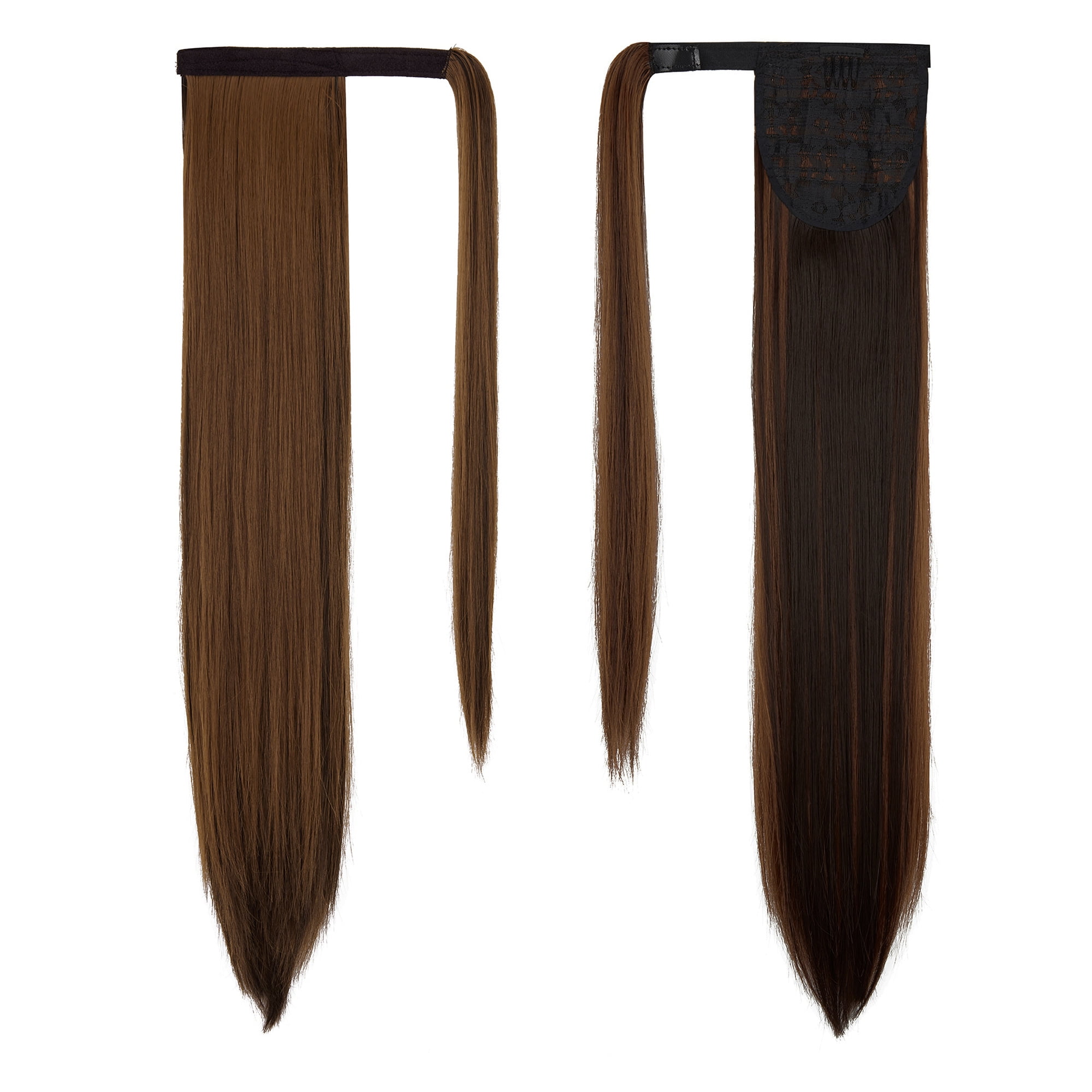 LELINTA Straight Ponytail Extension 20"/28" Clip in on Wrap Around ...