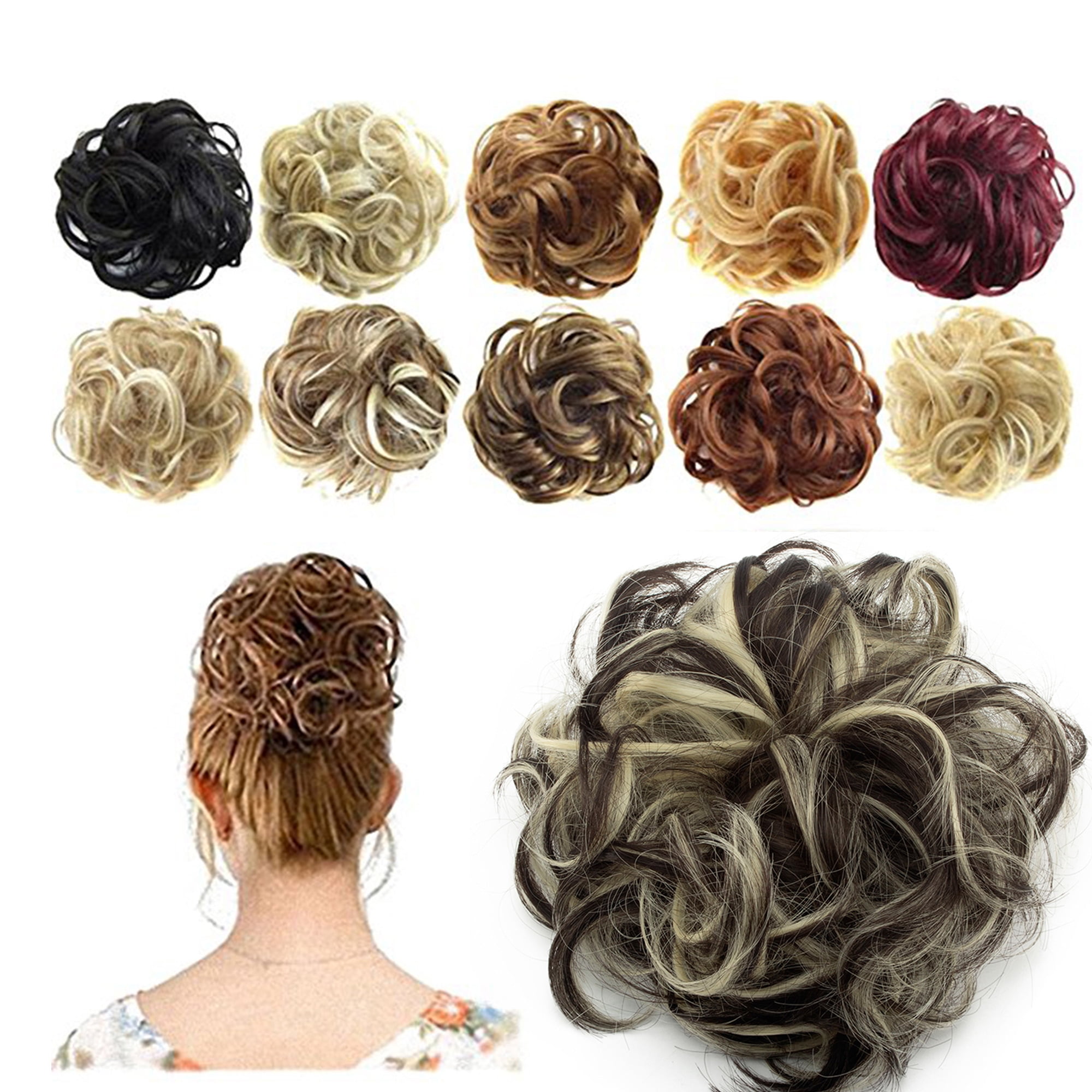 LELINTA Synthetic Hair Bun Extensions Messy Hair Scrunchies Hair Pieces ...